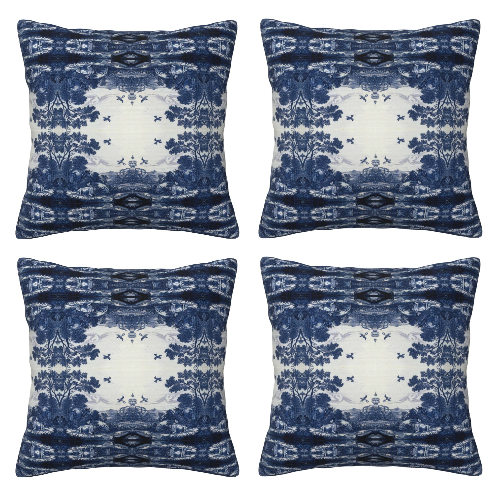 Home Throw Pillow Covers Two Sides Printed Delft Blue Ceramic Tile ...