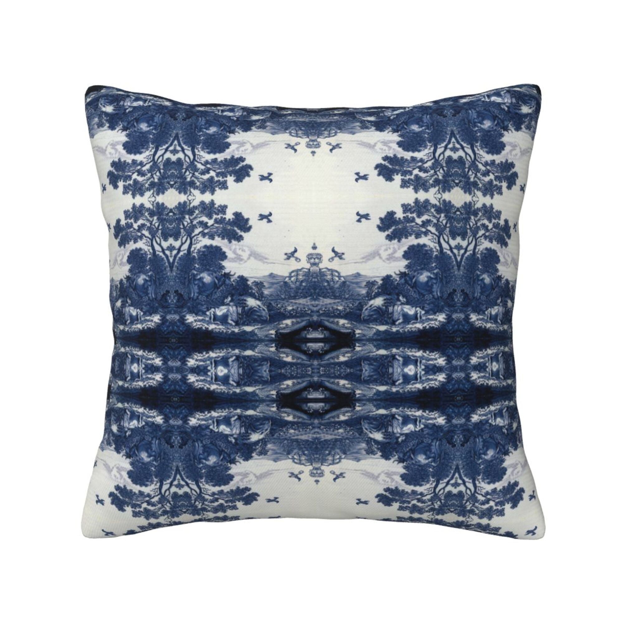 Home Throw Pillow Covers Two Sides Printed Delft Blue Ceramic Tile ...