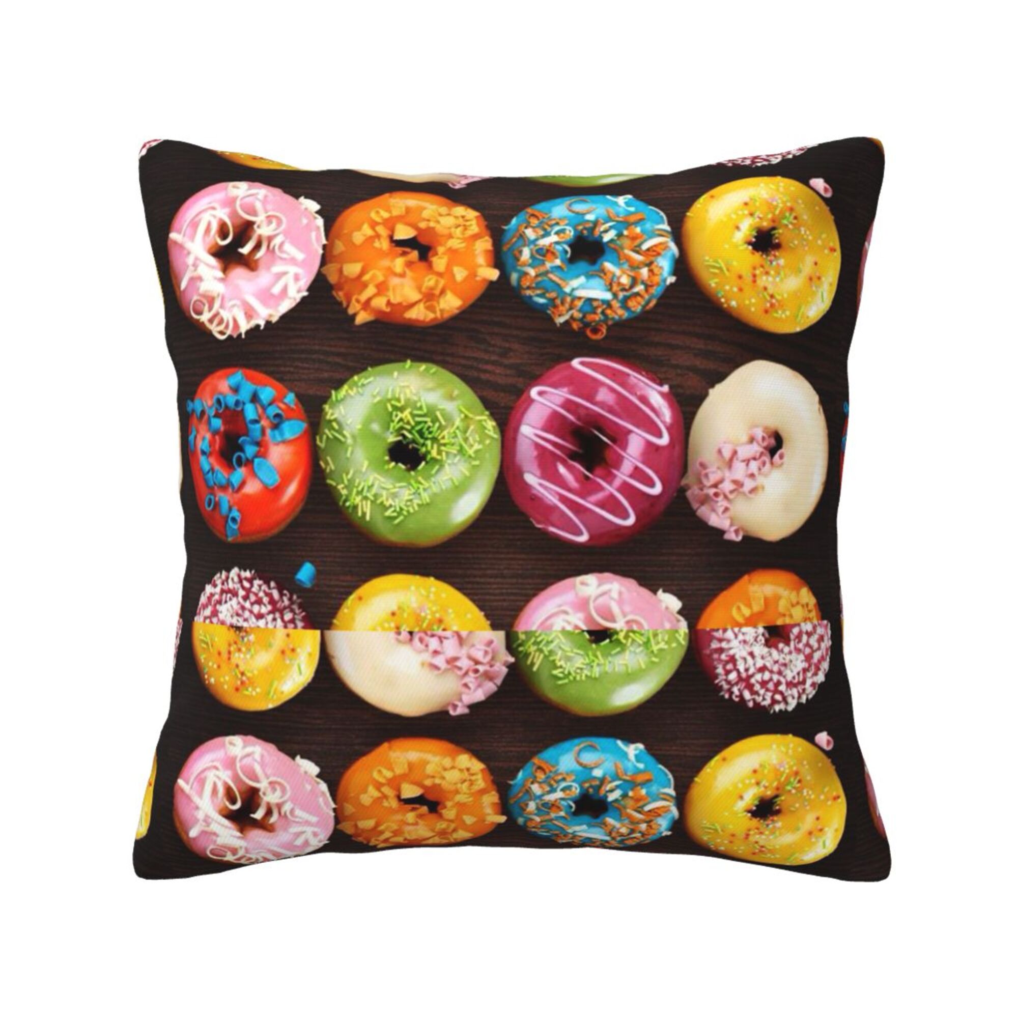 Home Throw Pillow Covers Two Sides Printed Delicious Donut Decor Sofa ...
