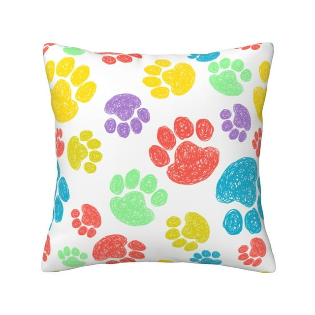 Home Throw Pillow Covers Two Sides Printed Dog Paw Decor Sofa Living ...