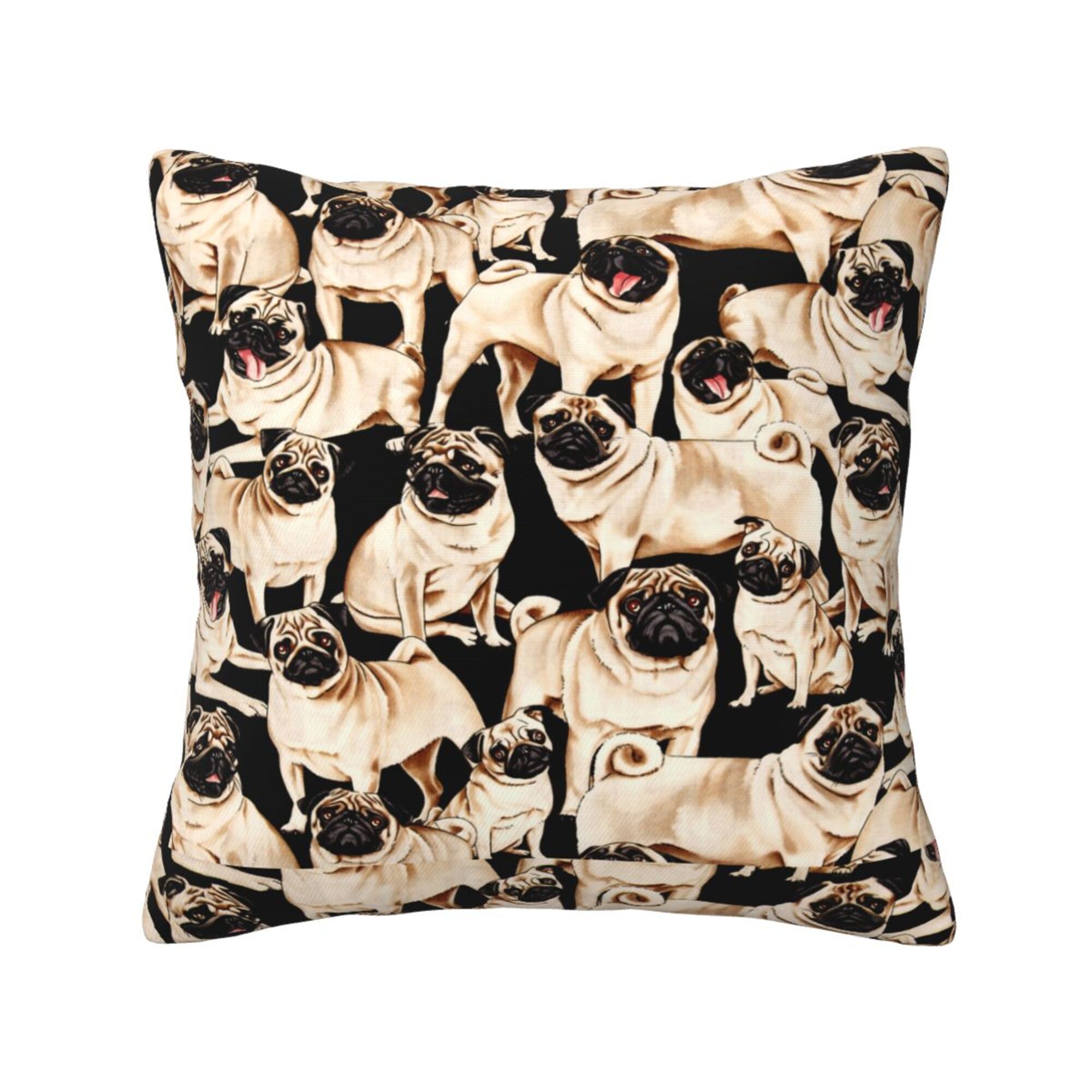 Home Throw Pillow Covers Two Sides Printed Dogs Cute Pug Decor Sofa ...