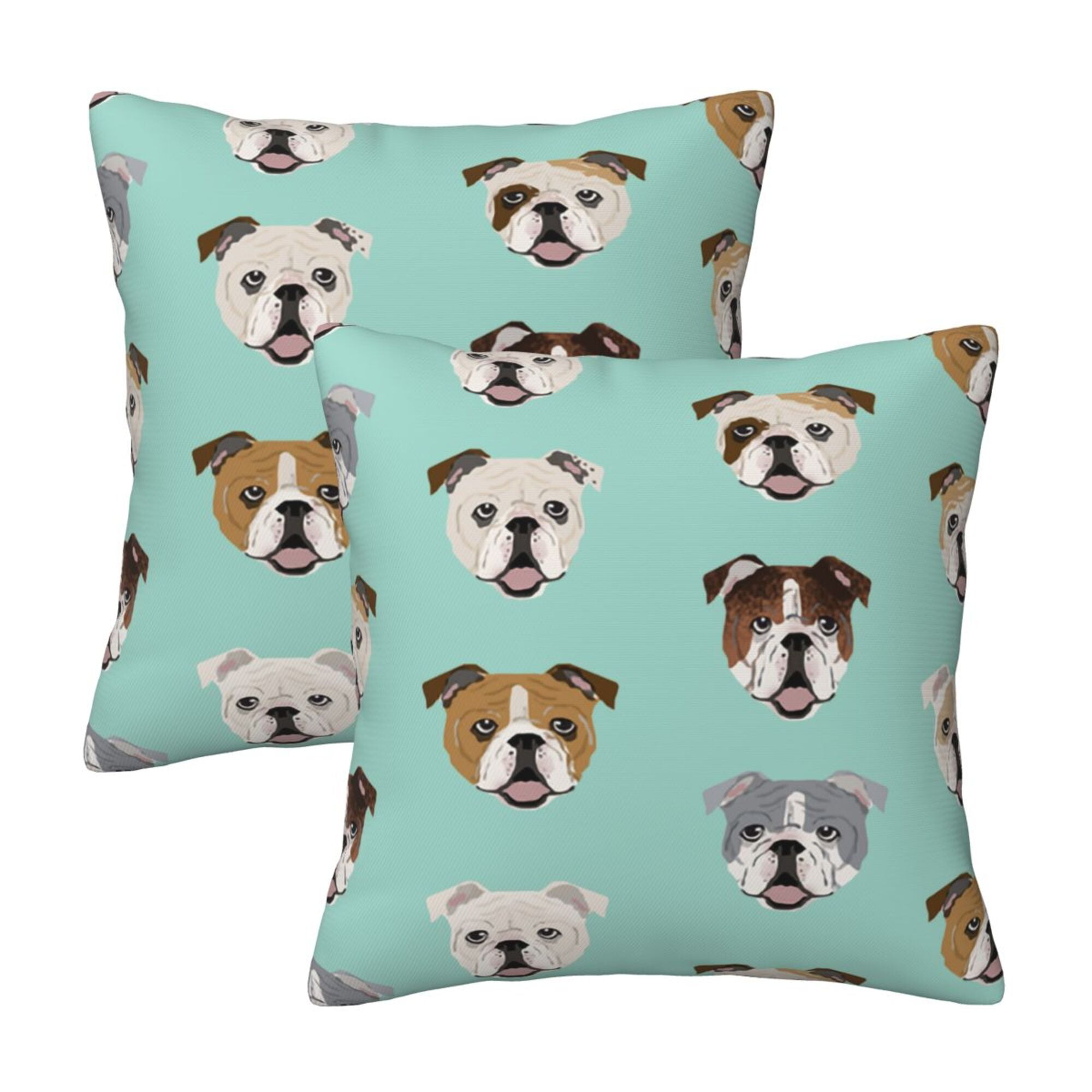 Home Throw Pillow Covers Two Sides Printed English bulldog Decor Sofa ...