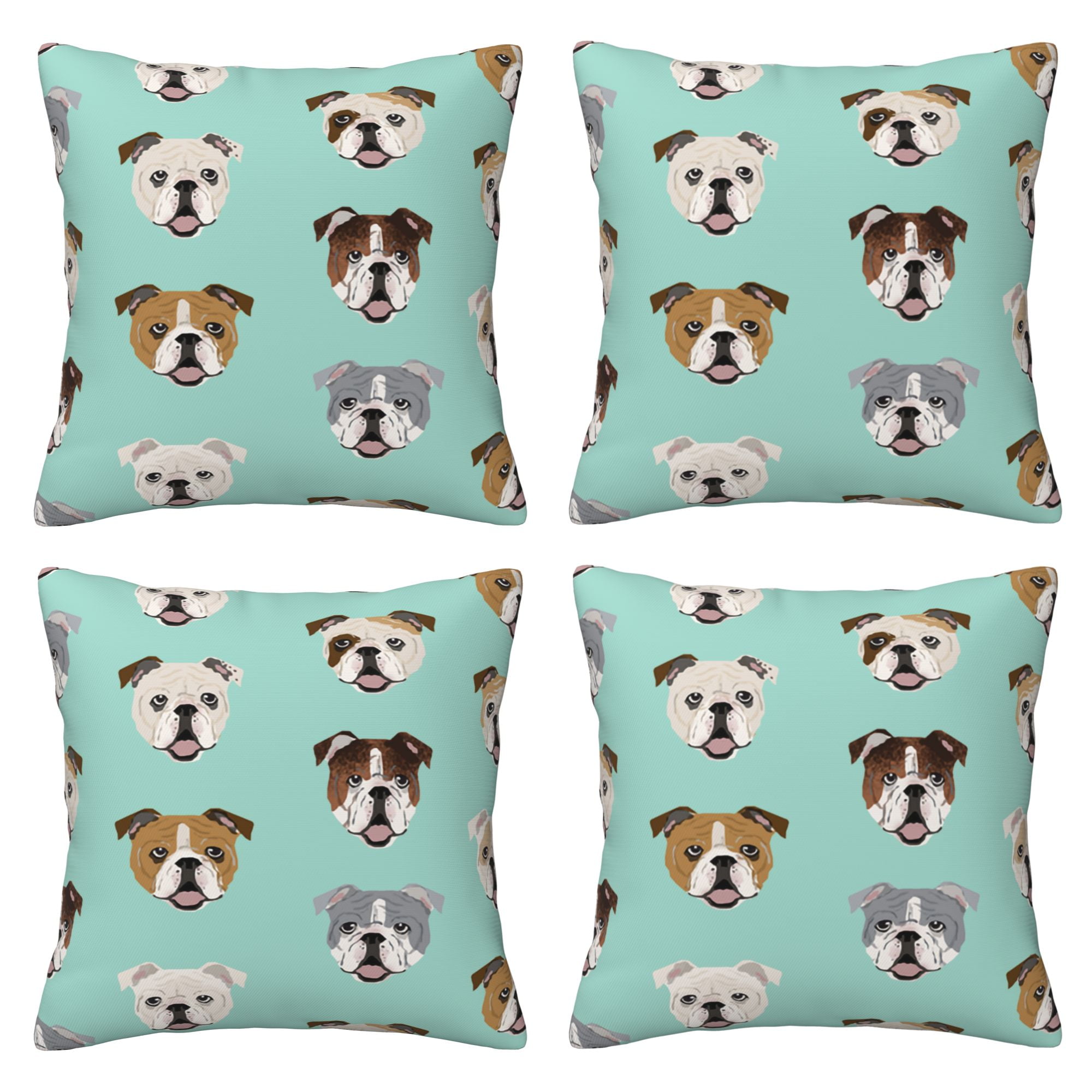 Home Throw Pillow Covers Two Sides Printed English bulldog Decor Sofa ...