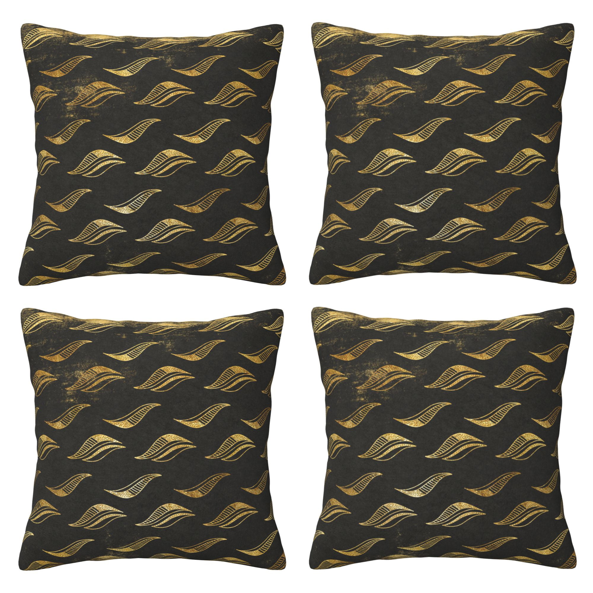 Home Throw Pillow Covers Two Sides Printed Ethnic Boho Pattern Golden ...