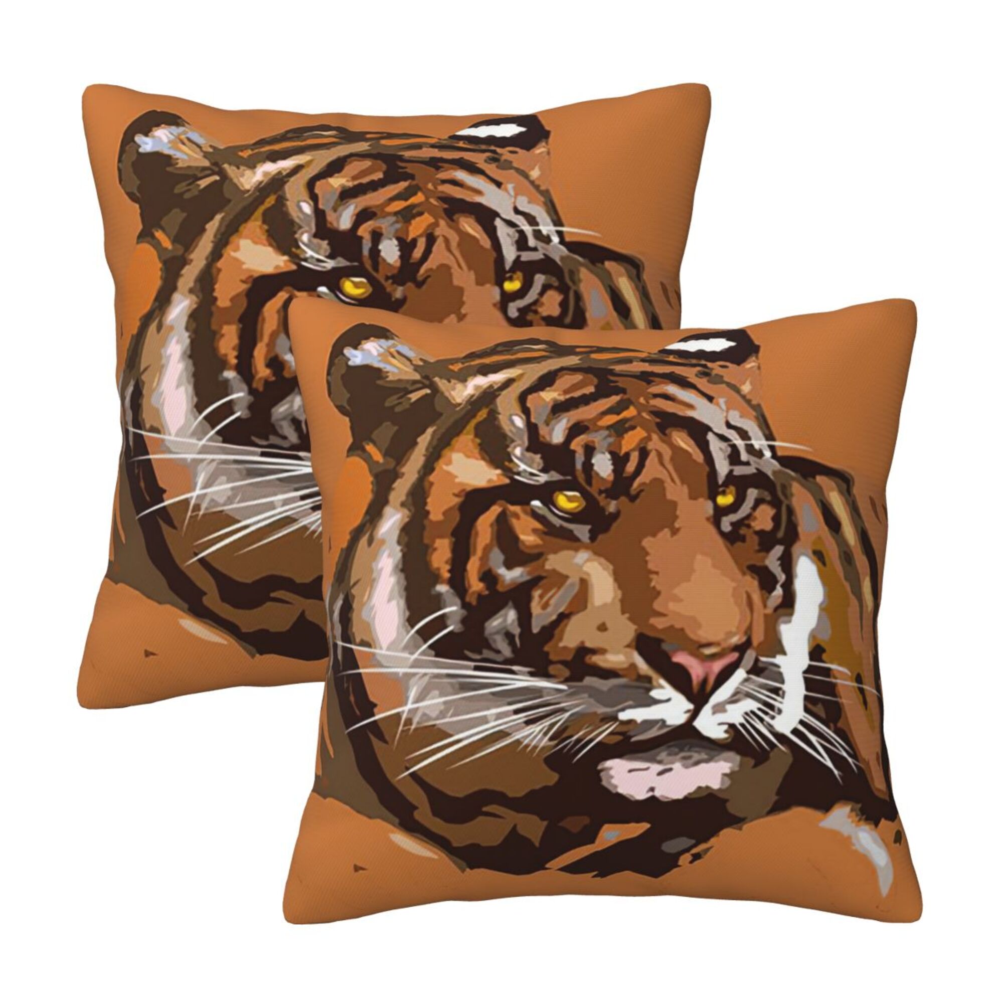 Home Throw Pillow Covers Two Sides Printed Exotic tiger with retro ...