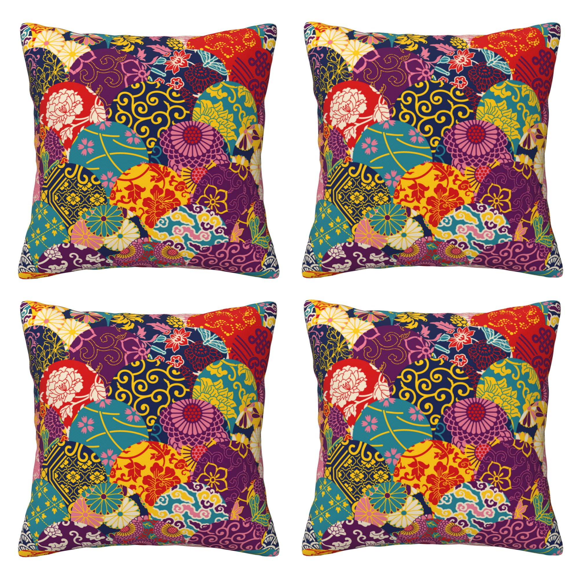 Home Throw Pillow Covers Two Sides Printed Fan pattern background Decor ...