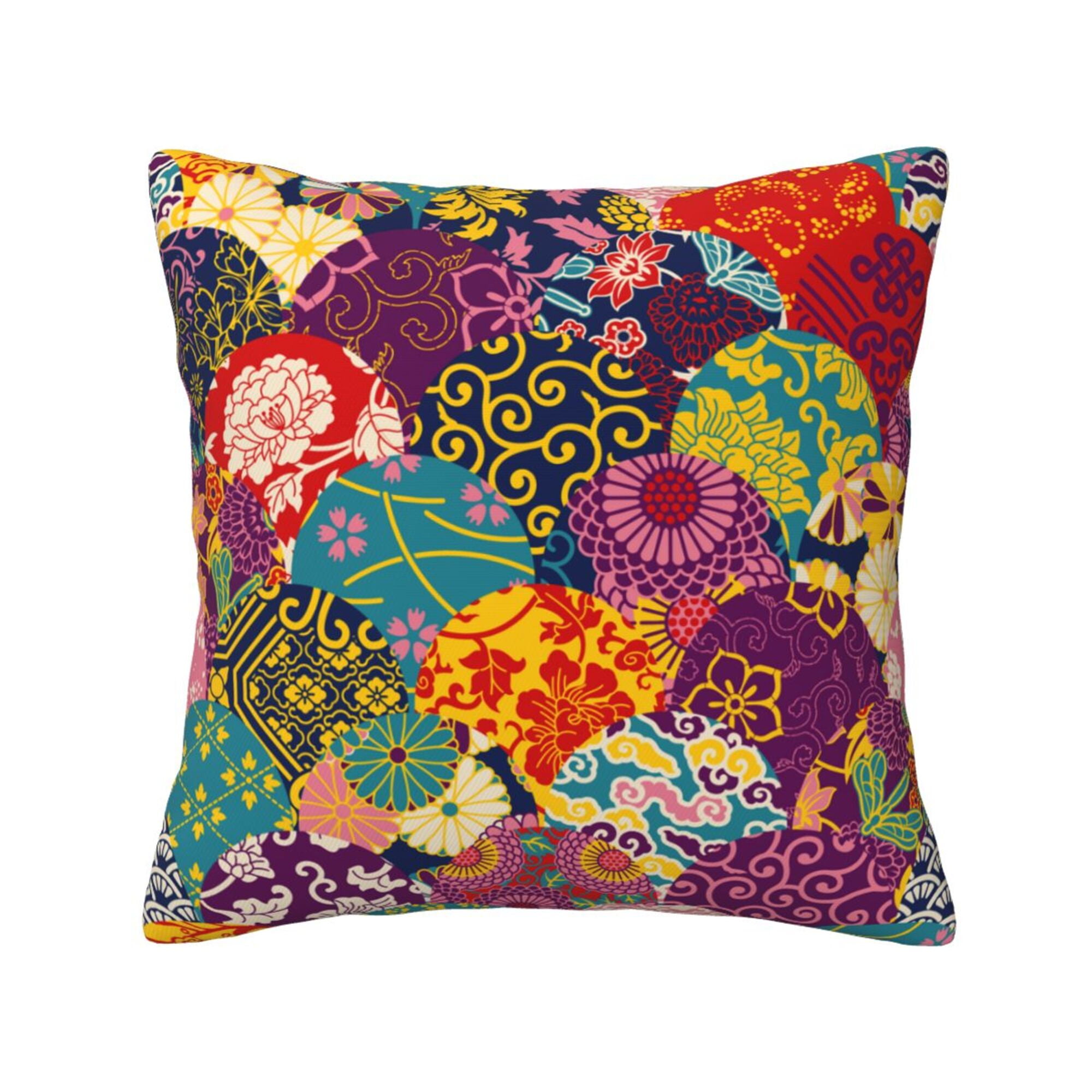 Home Throw Pillow Covers Two Sides Printed Fan pattern background Decor ...