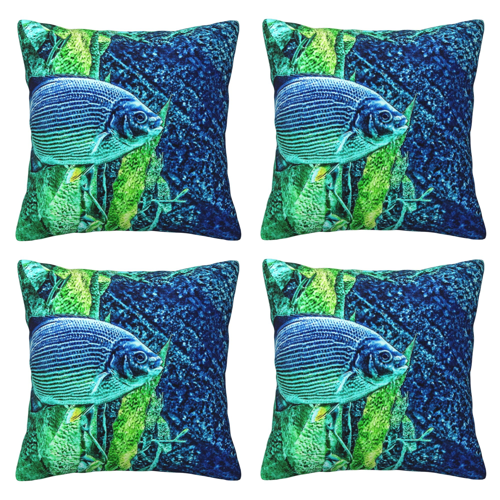 Home Throw Pillow Covers Two Sides Printed Fish Decor Sofa Living Room ...