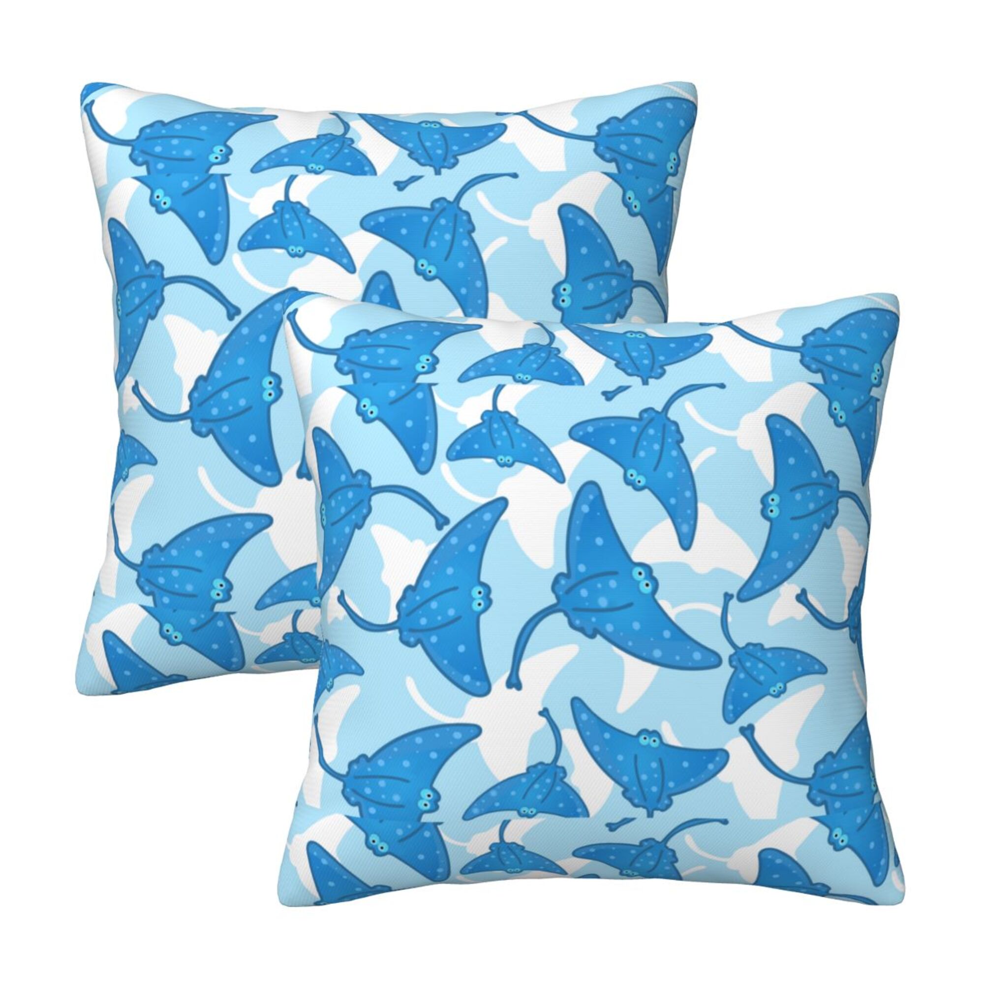 Home Throw Pillow Covers Two Sides Printed Fish Stingrays Decor Sofa ...