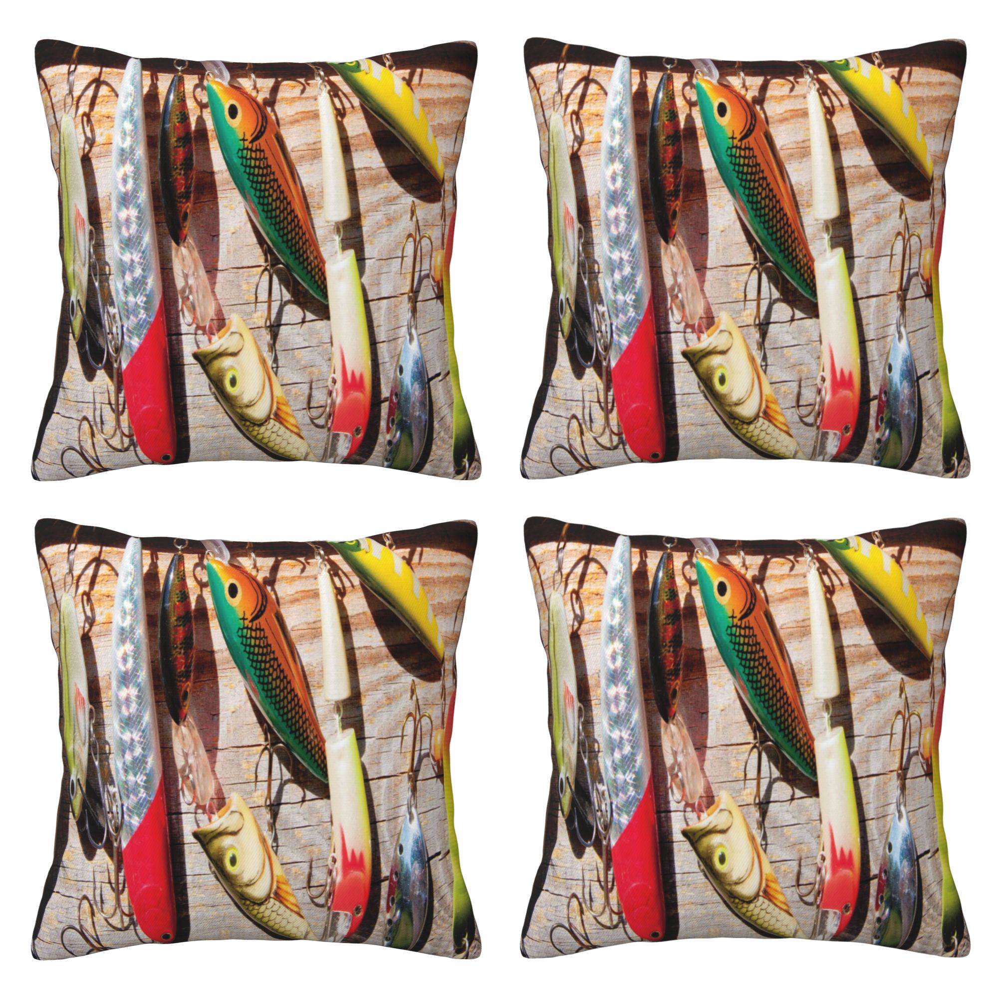 Home Throw Pillow Covers Two Sides Printed Fish motif Decor Sofa Living ...