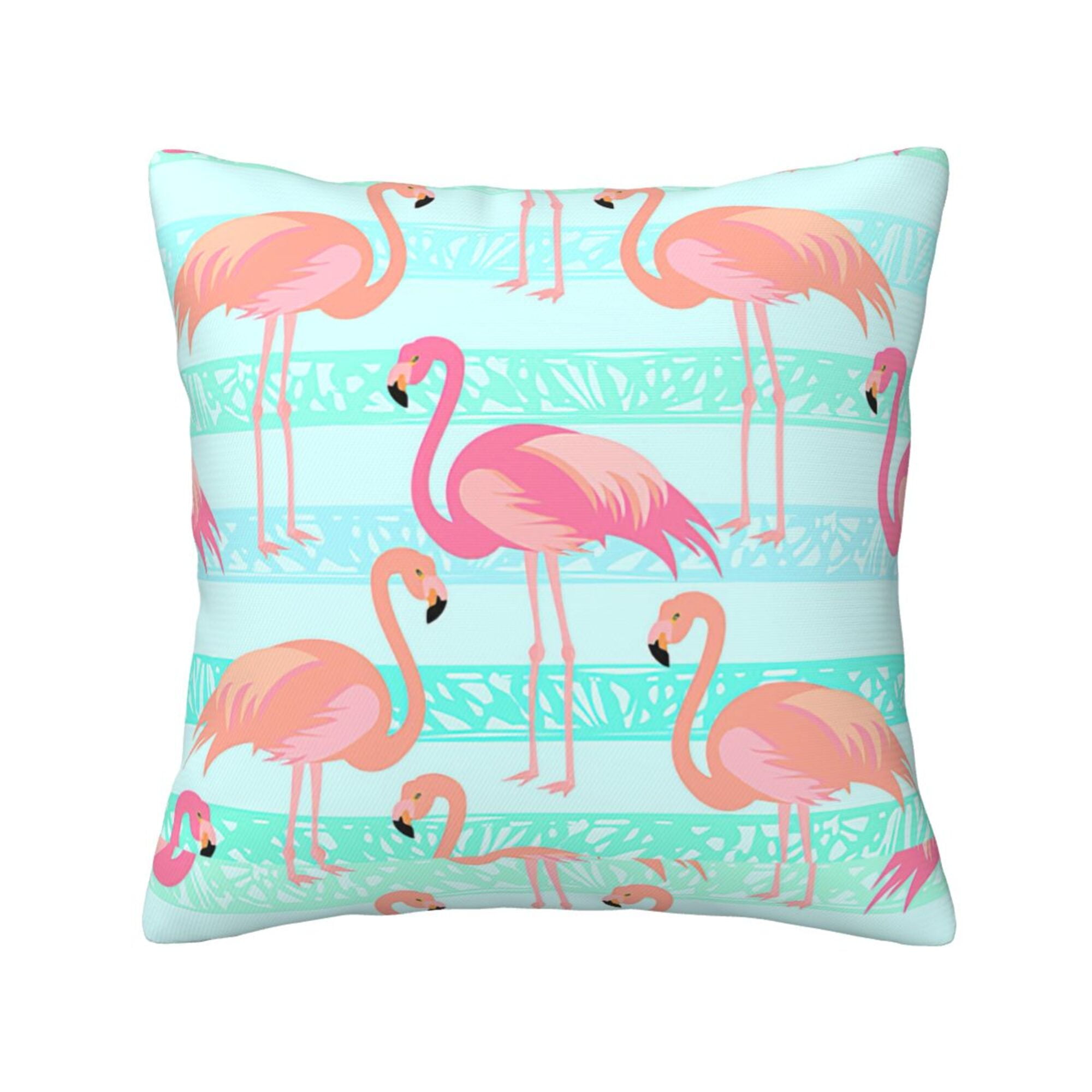Home Throw Pillow Covers Two Sides Printed Flamingo Decor Sofa Living ...
