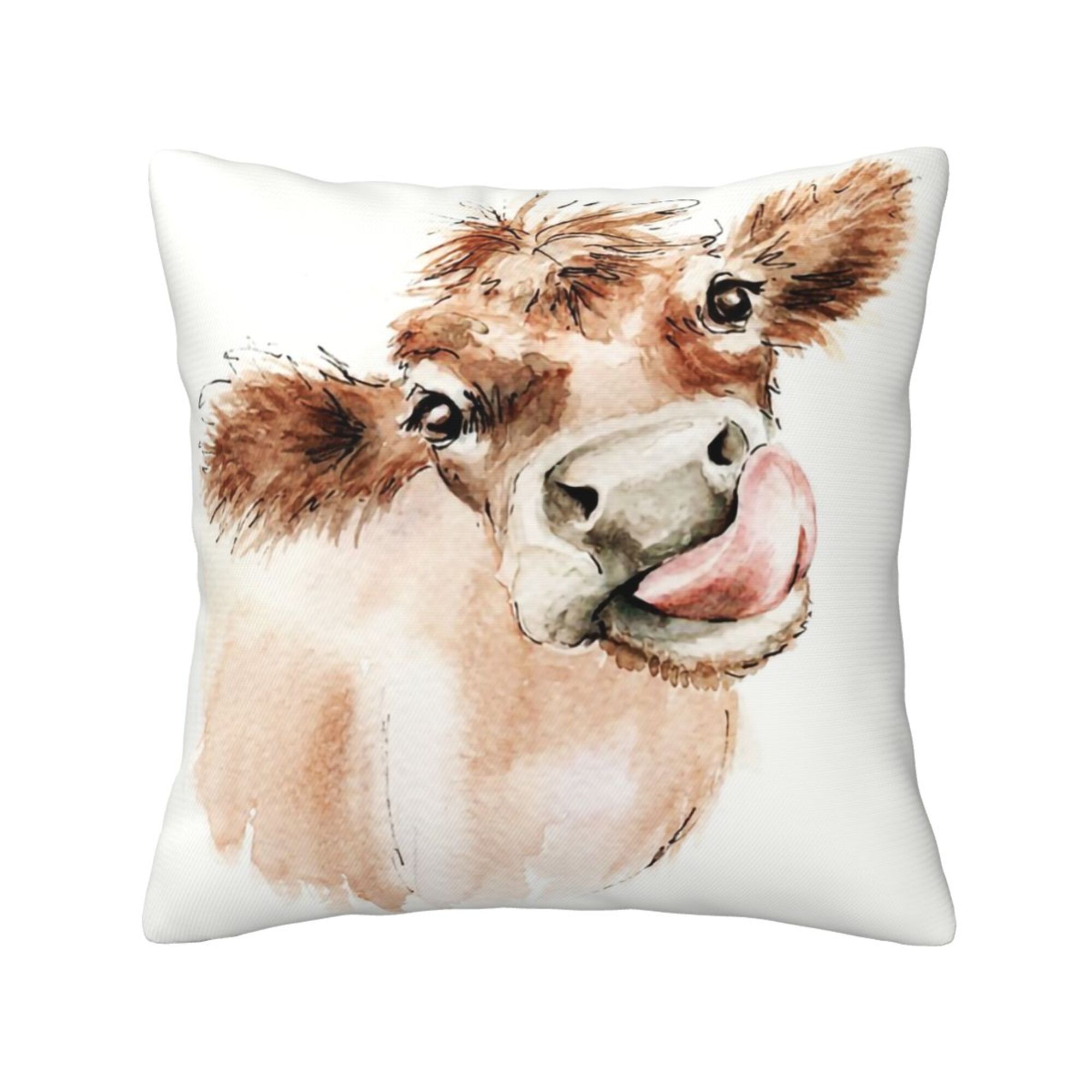 Home Throw Pillow Covers Two Sides Printed Funky Cow Print Decor Sofa ...
