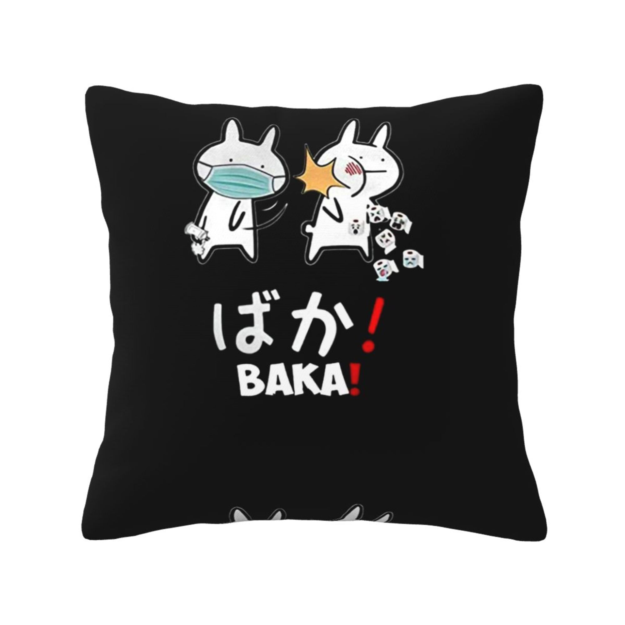 Home Throw Pillow Covers Two Sides Printed Funny Baka Rabbit Slap Decor ...