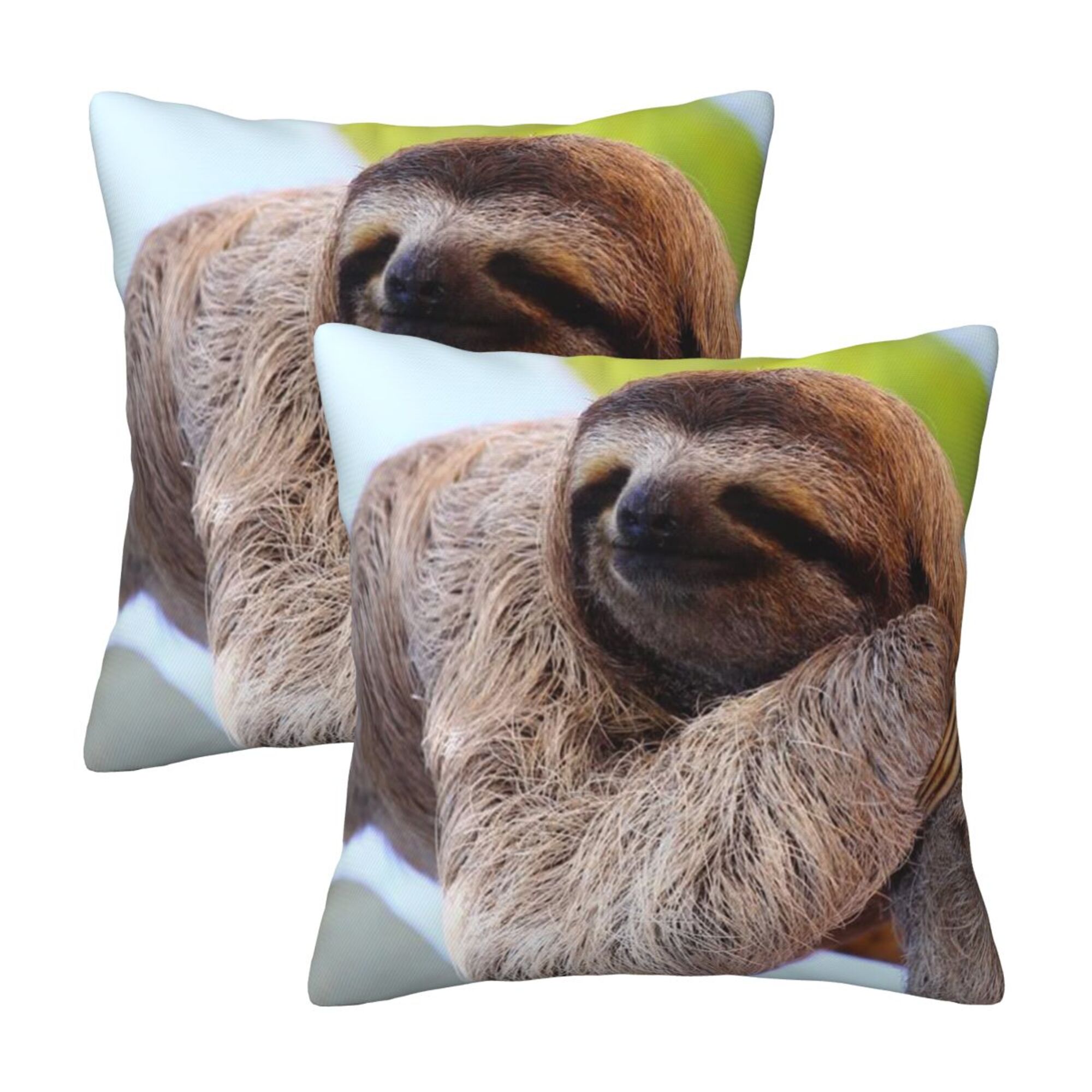 Home Throw Pillow Covers Two Sides Printed Funny Sloth-Funny Sloth ...