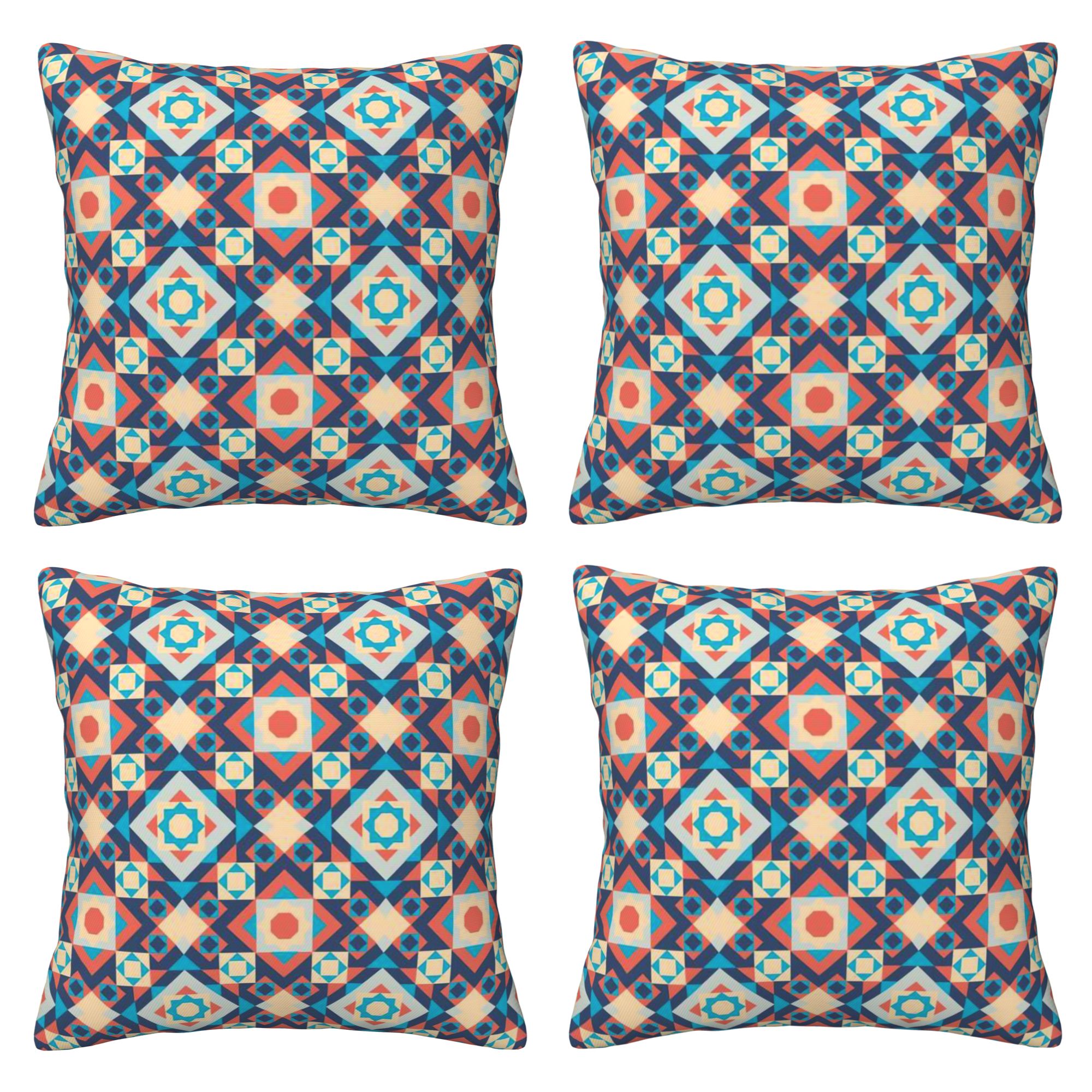 Home Throw Pillow Covers Two Sides Printed Geometric Motif Decor Sofa ...