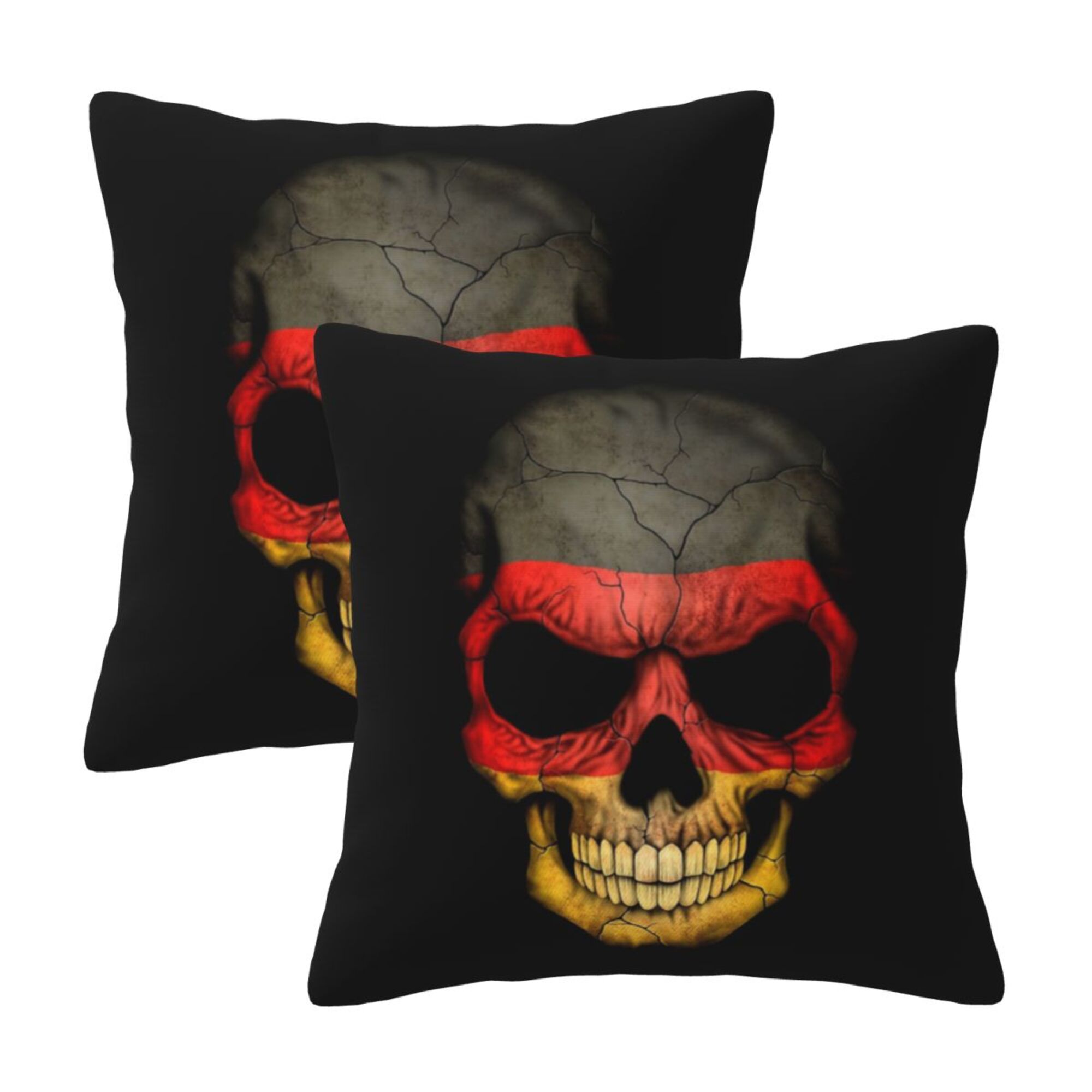 Home Throw Pillow Covers Two Sides Printed German flag skull printed ...