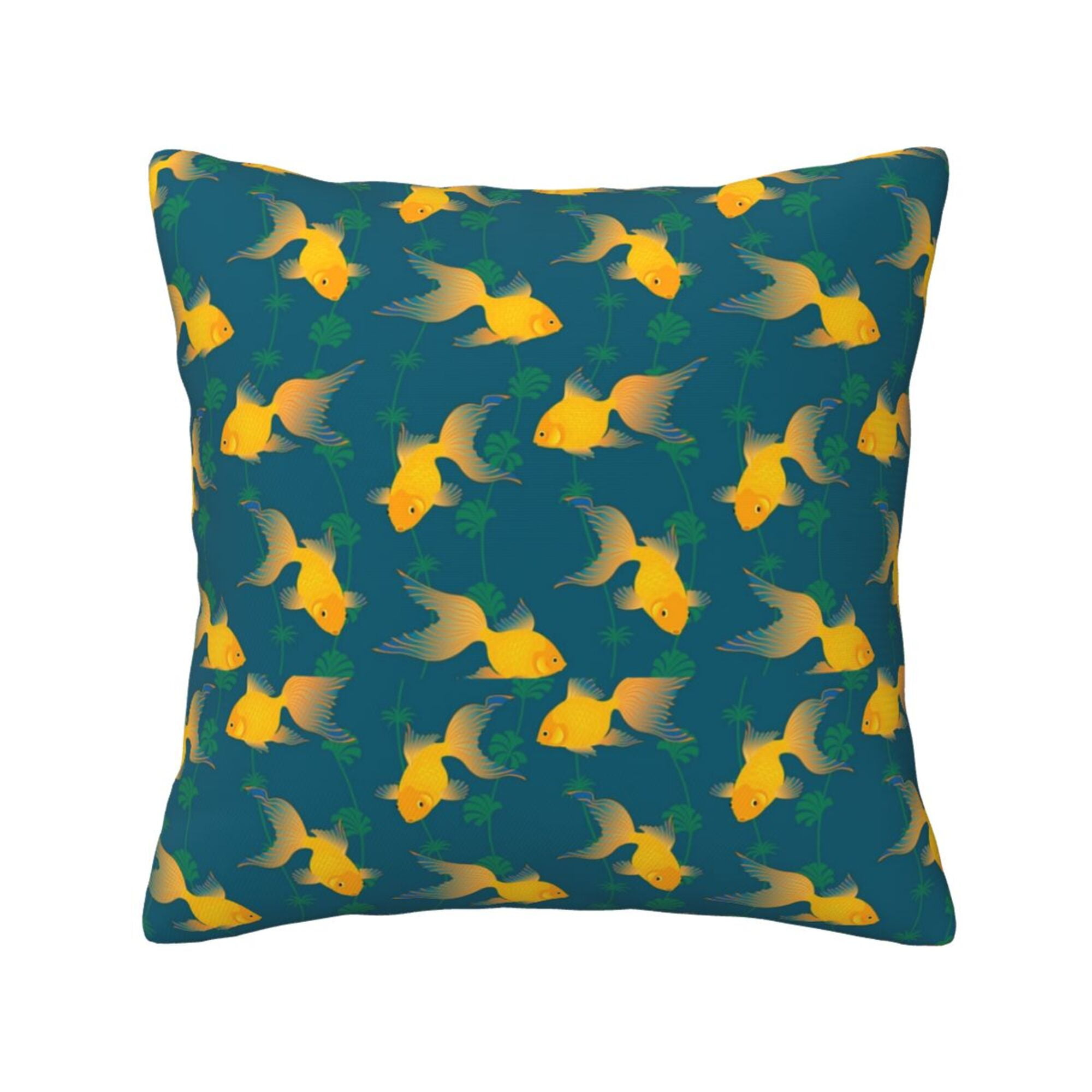 Home Throw Pillow Covers Two Sides Printed Gold Fish Pattern Decor Sofa ...