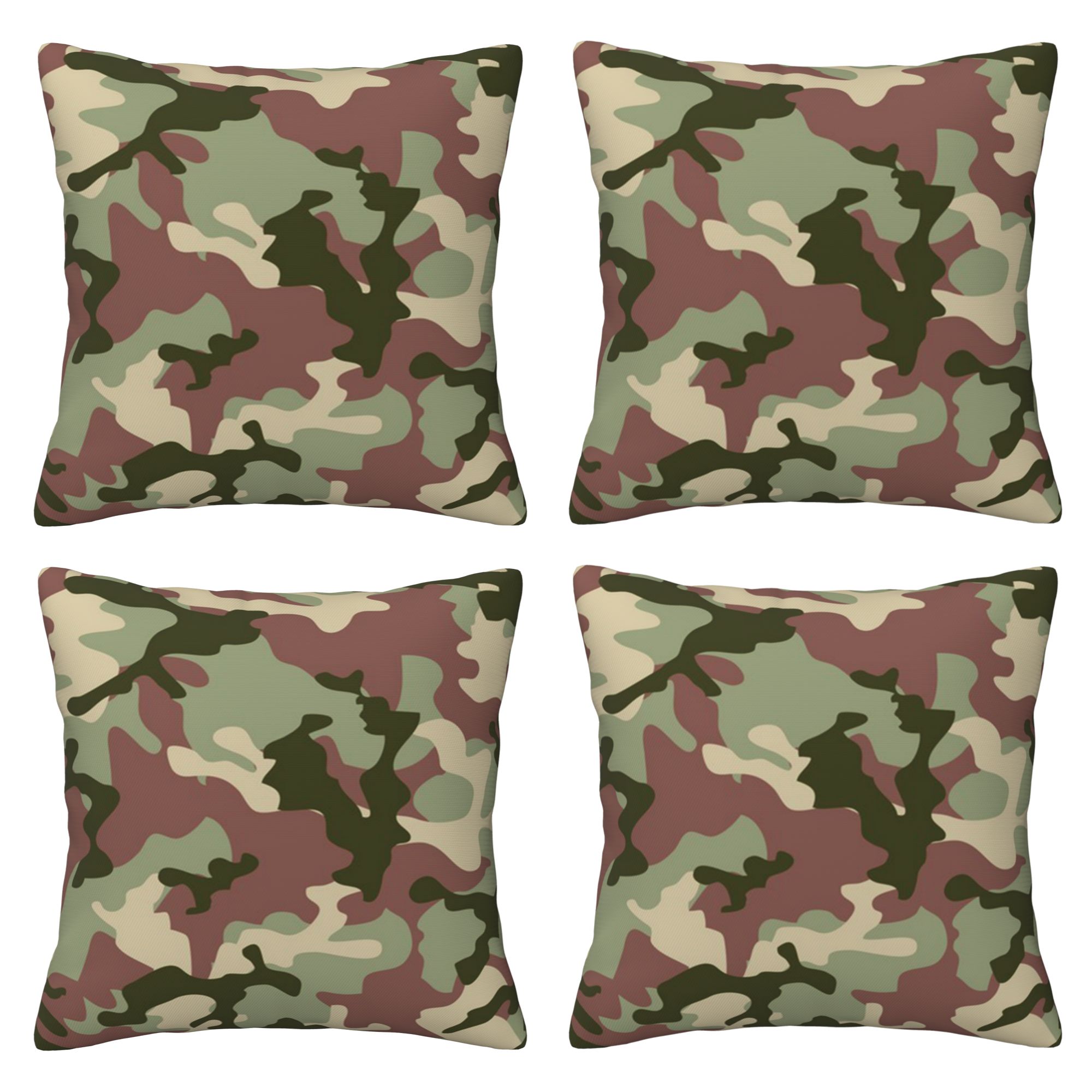 Home Throw Pillow Covers Two Sides Printed Green Camouflage In Forest ...