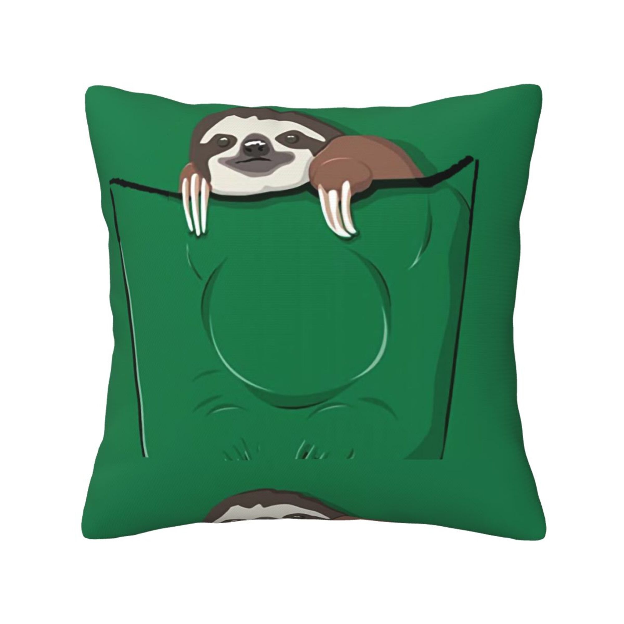 Home Throw Pillow Covers Two Sides Printed Green Sloth Decor Sofa ...