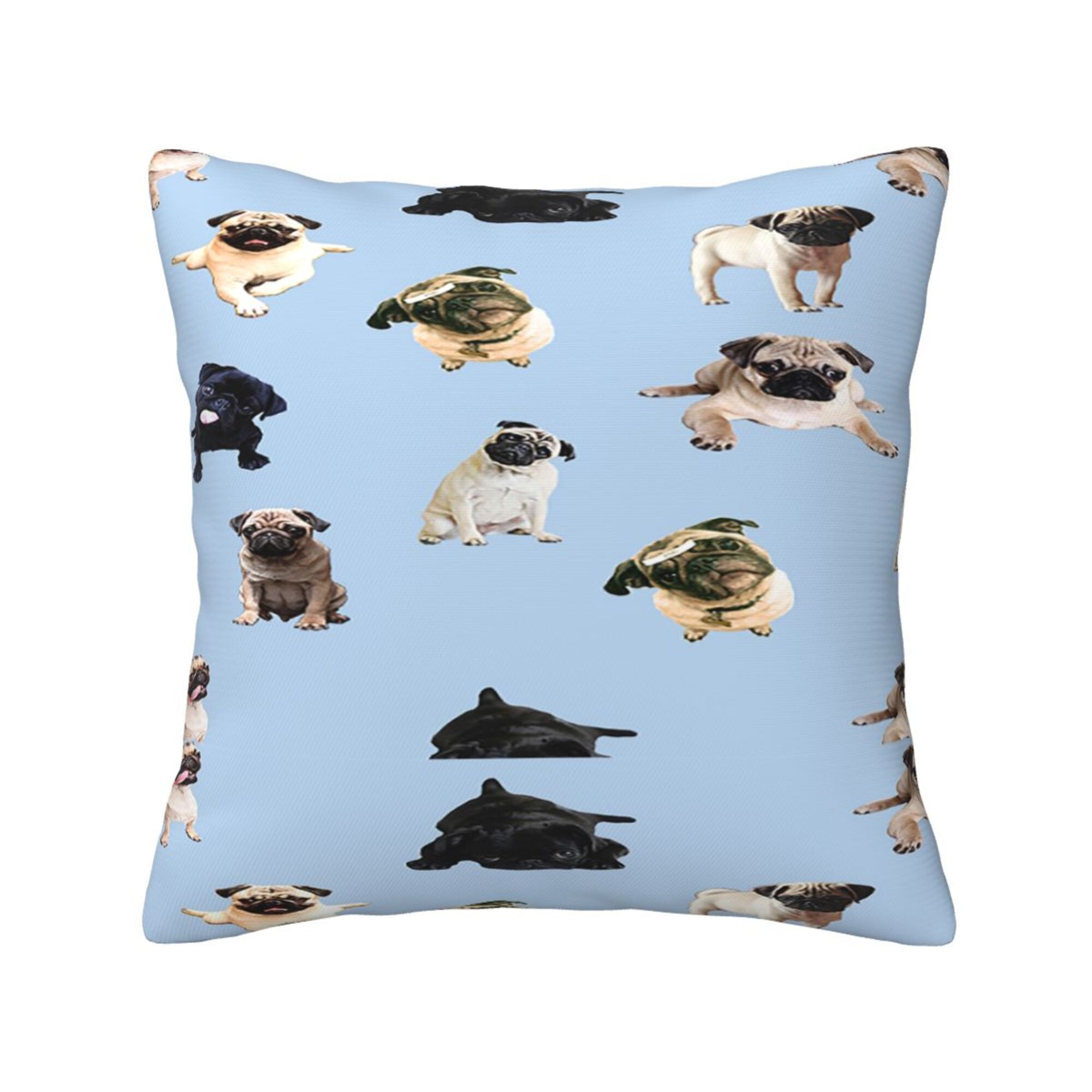 Home Throw Pillow Covers Two Sides Printed Grouchy cute pug dog baby ...