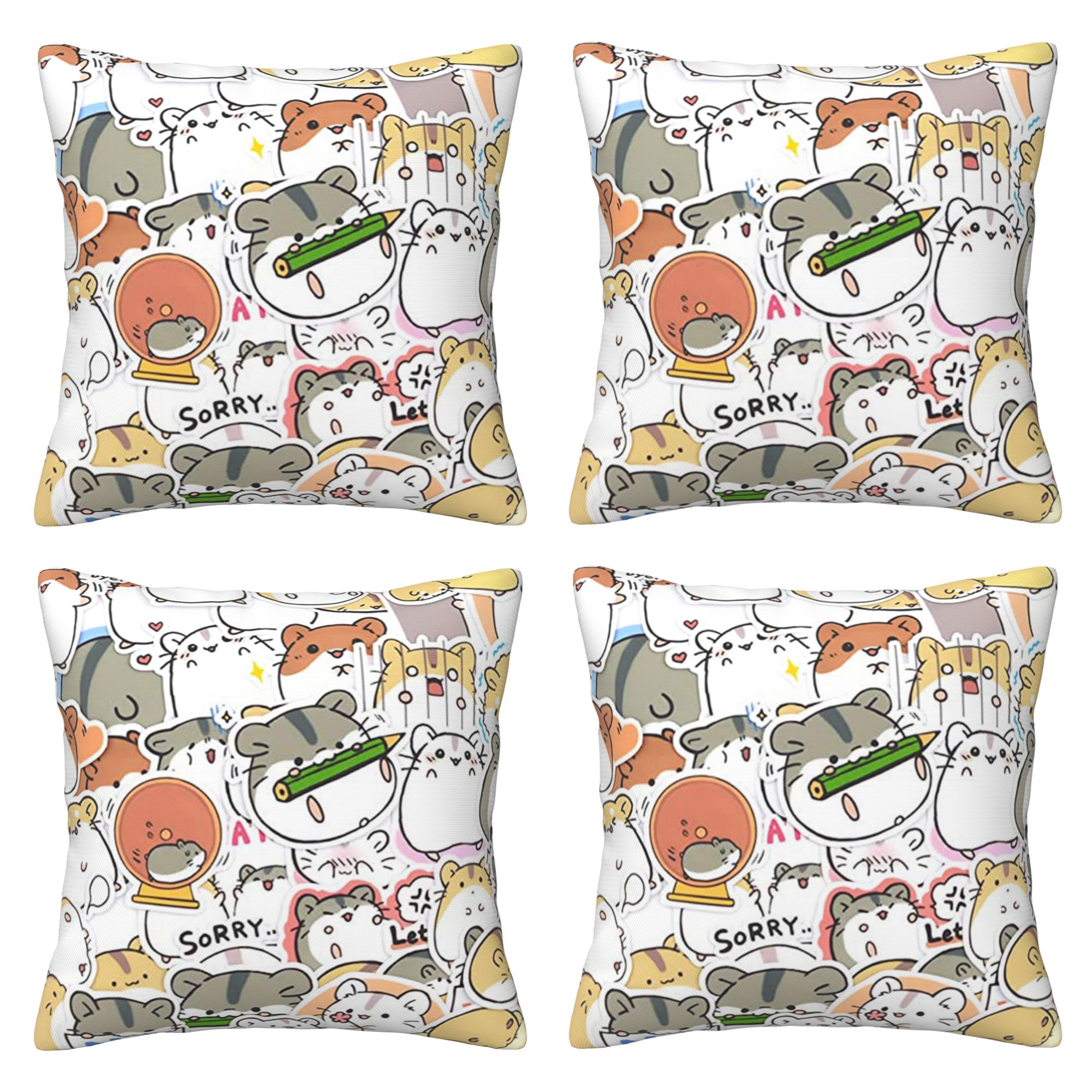 Home Throw Pillow Covers Two Sides Printed Hamster Vinyl Decor Sofa ...