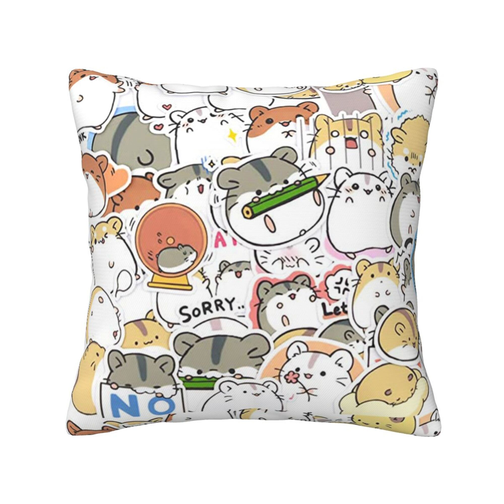 Home Throw Pillow Covers Two Sides Printed Hamster Vinyl Decor Sofa ...