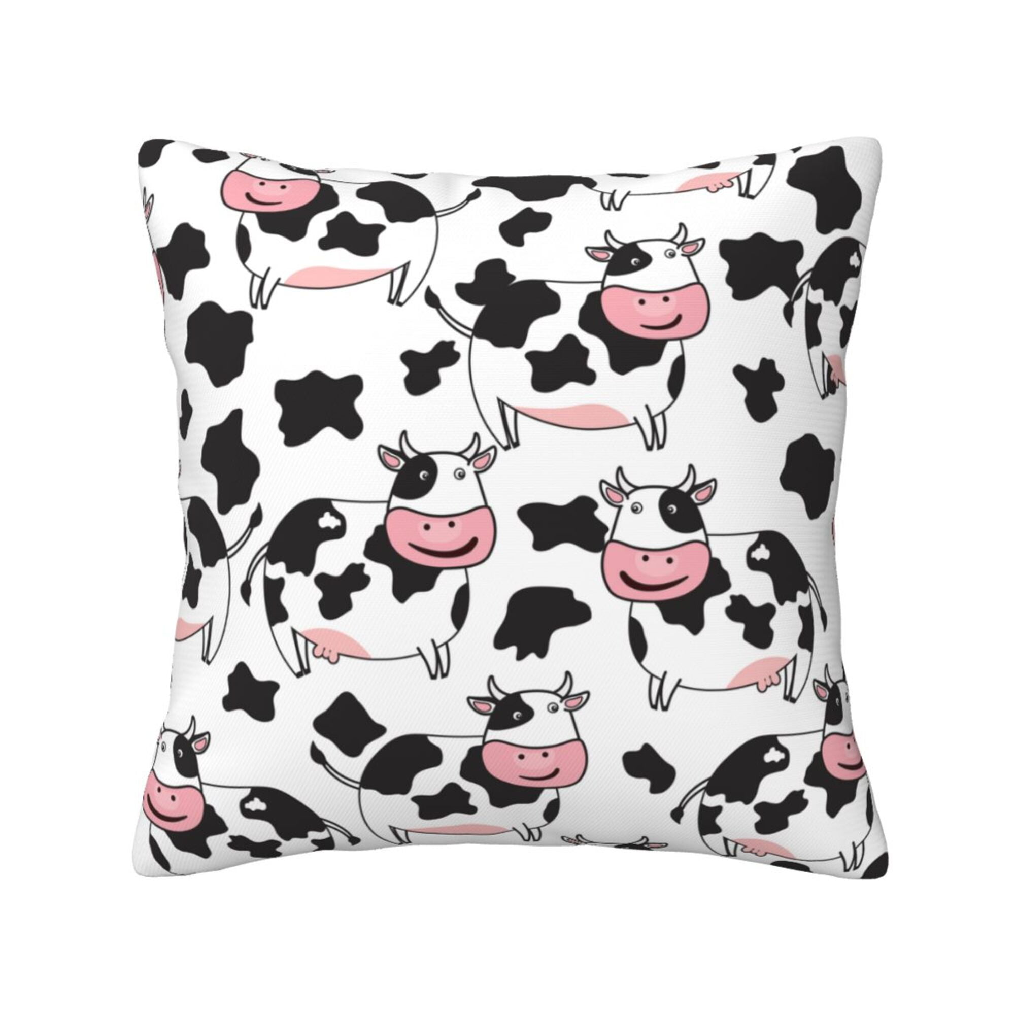 Home Throw Pillow Covers Two Sides Printed Happy Cow Moo Decor Sofa ...