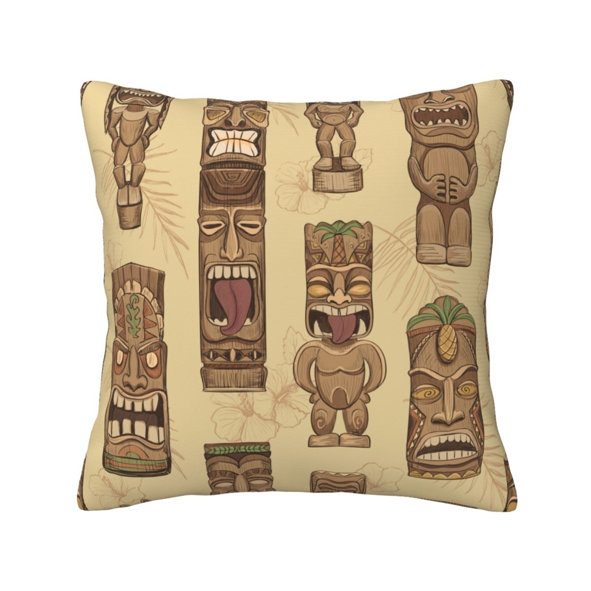 Home Throw Pillow Covers Two Sides Printed Hawaii Tiki Mask Decor Sofa ...