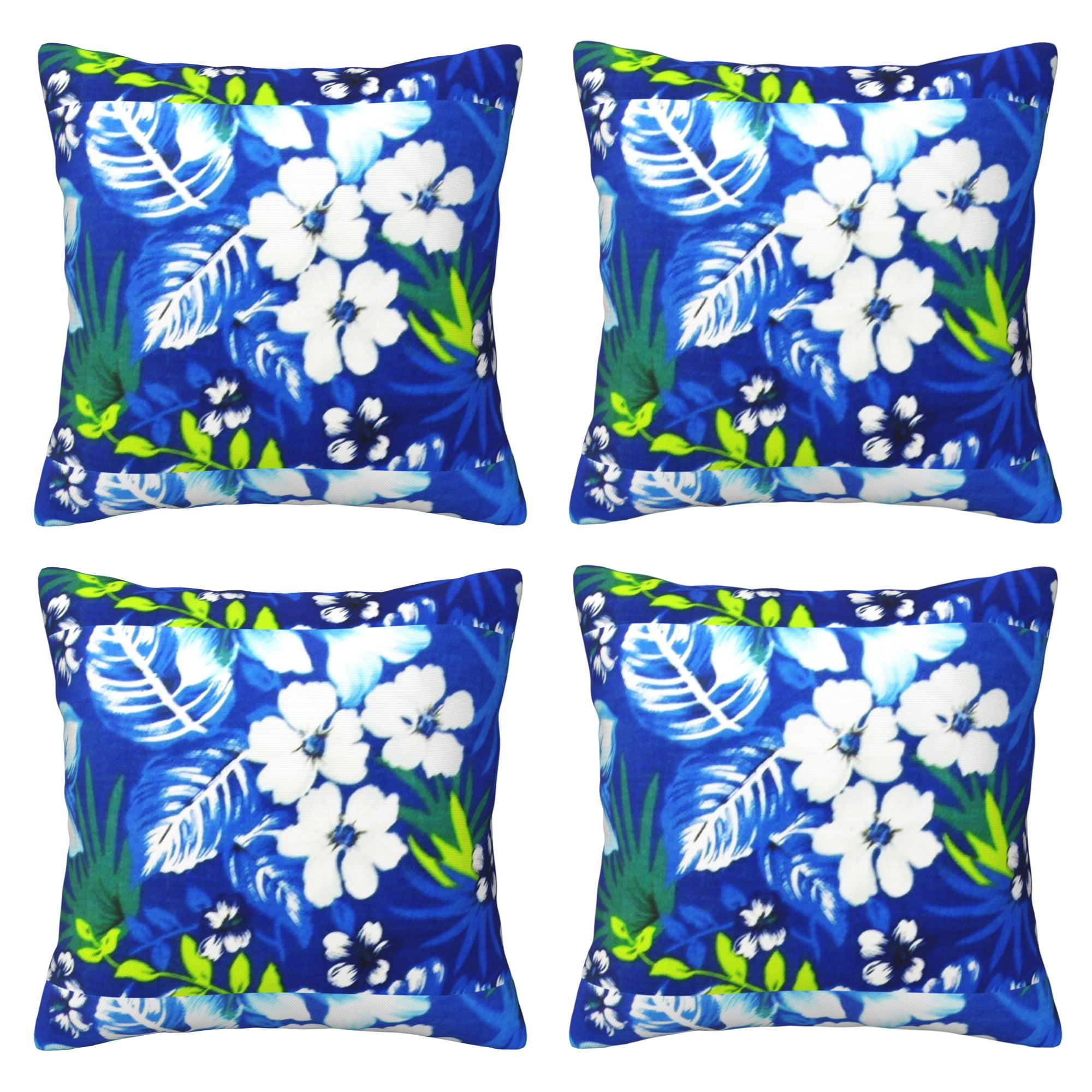 Home Throw Pillow Covers Two Sides Printed Hawaiian Royal Blue Decor ...