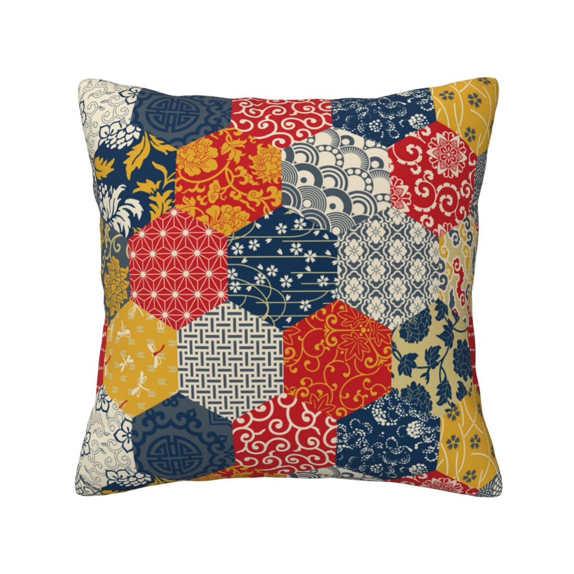 Home Throw Pillow Covers Two Sides Printed Hexagon pattern cloth pattern Decor Sofa Living Room ...