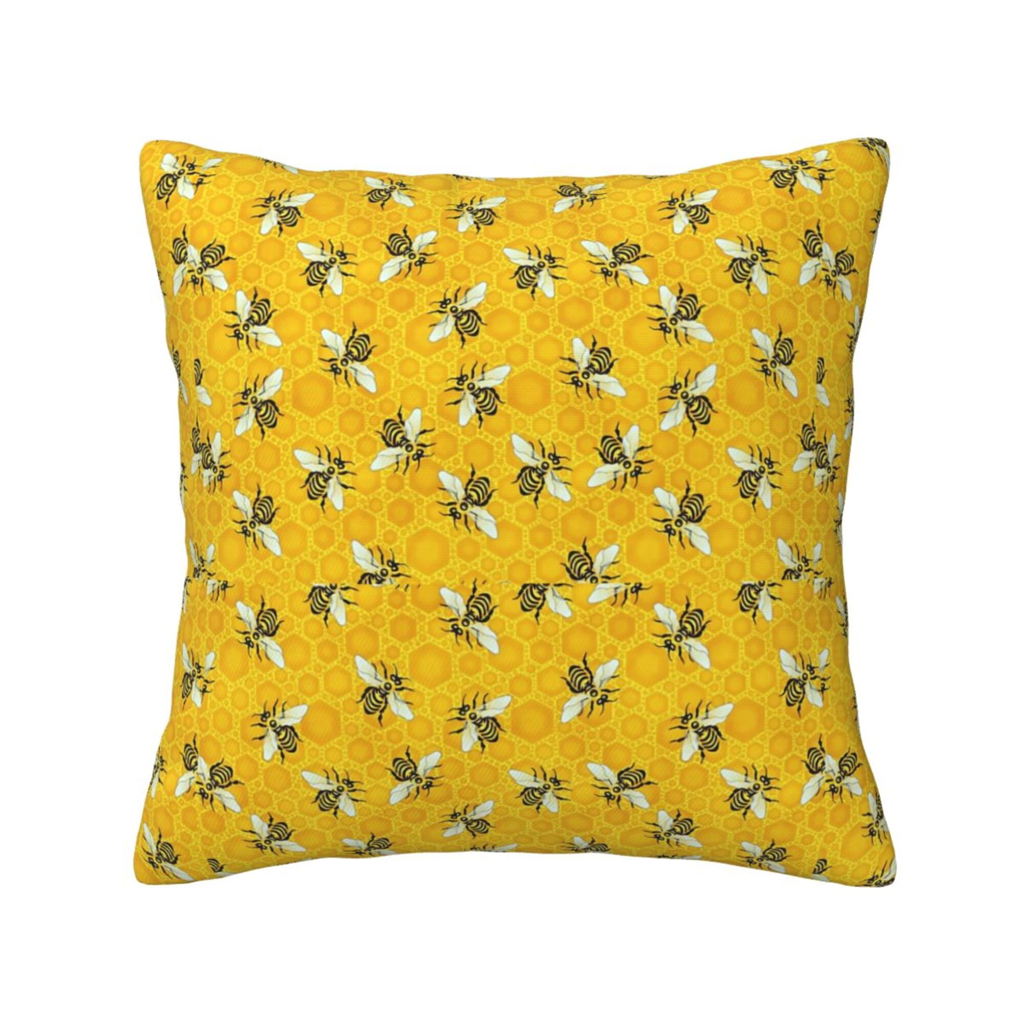 Home Throw Pillow Covers Two Sides Printed Honeybees Honeycomb Bee ...