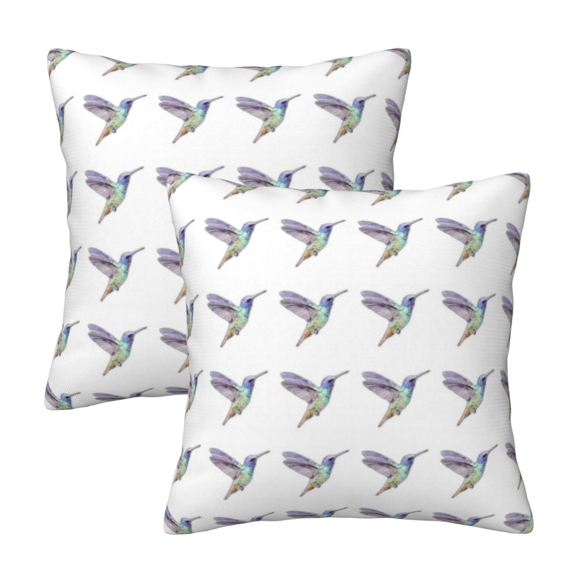 Home Throw Pillow Covers Two Sides Printed Hummingbird Decor Sofa ...