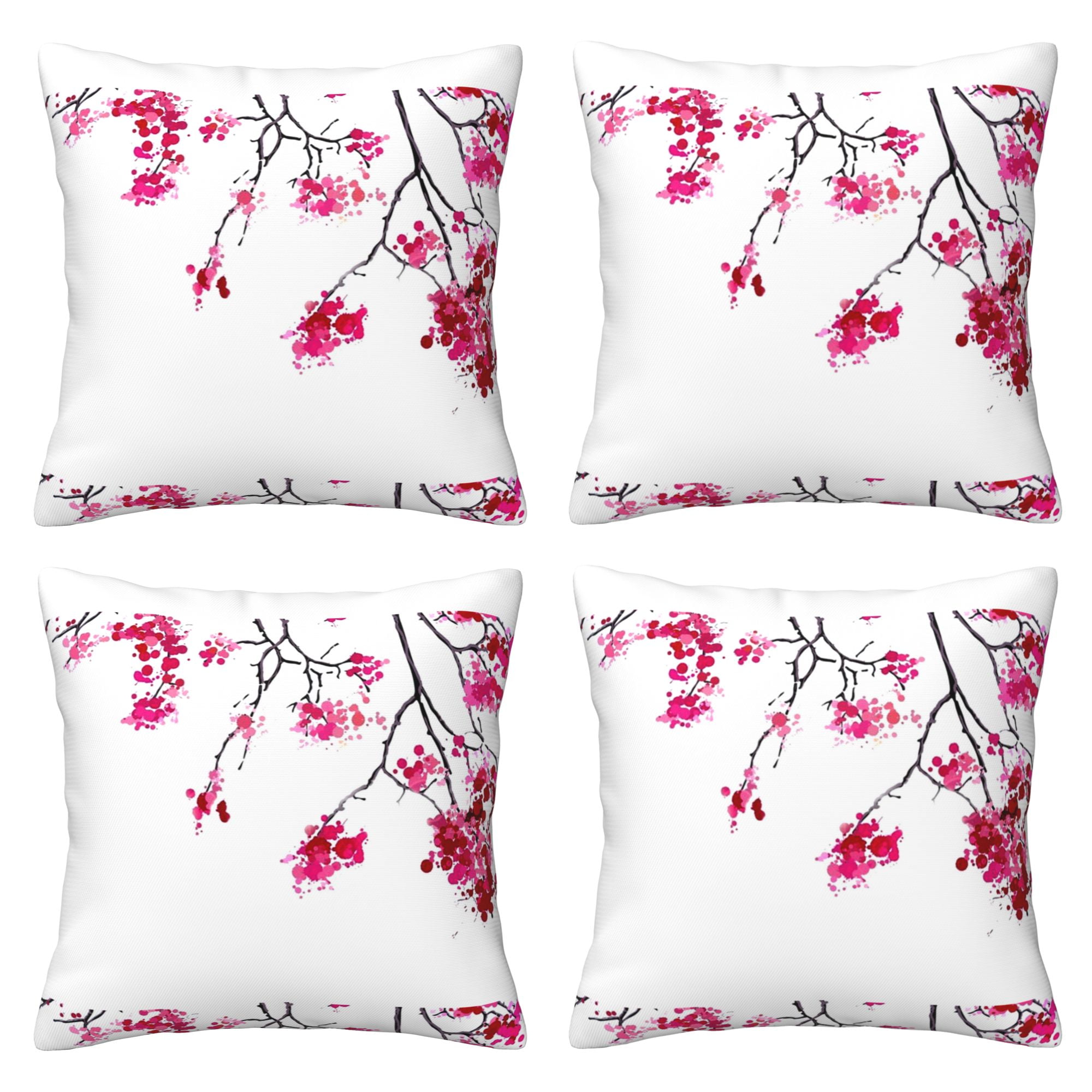Home Throw Pillow Covers Two Sides Printed Japanese Sakura Tree Decor ...