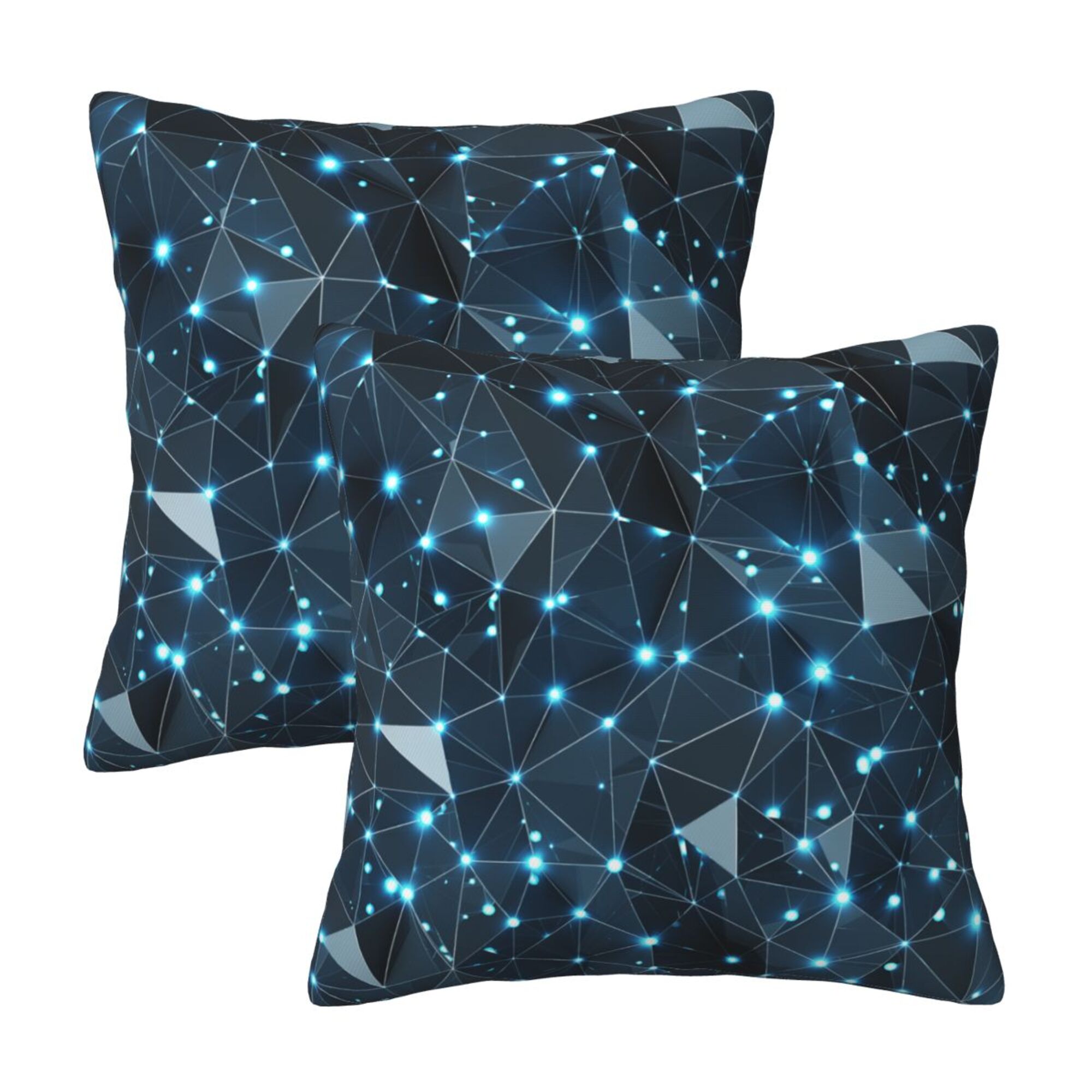 Home Throw Pillow Covers Two Sides Printed Low Polygon Glass Background ...