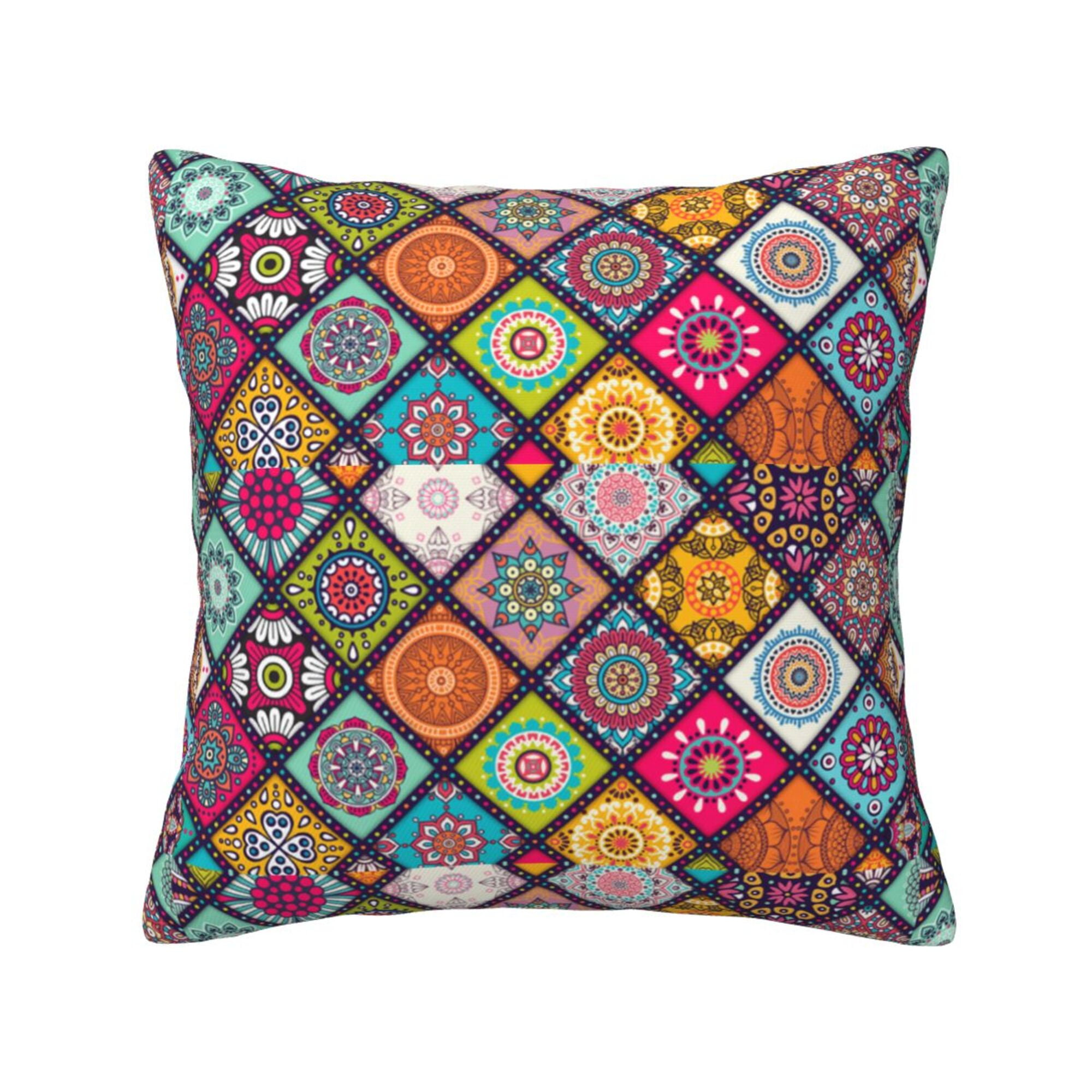 Home Throw Pillow Covers Two Sides Printed Mandala Decor Sofa Living ...