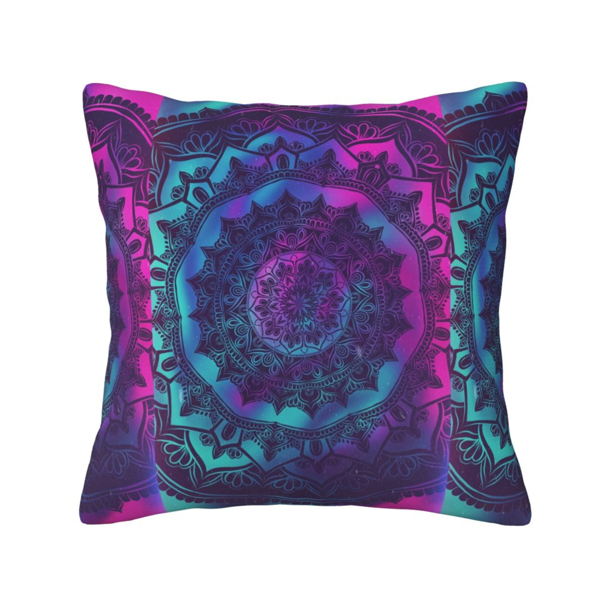 Home Throw Pillow Covers Two Sides Printed Mandala Neon Sign Decor Sofa ...