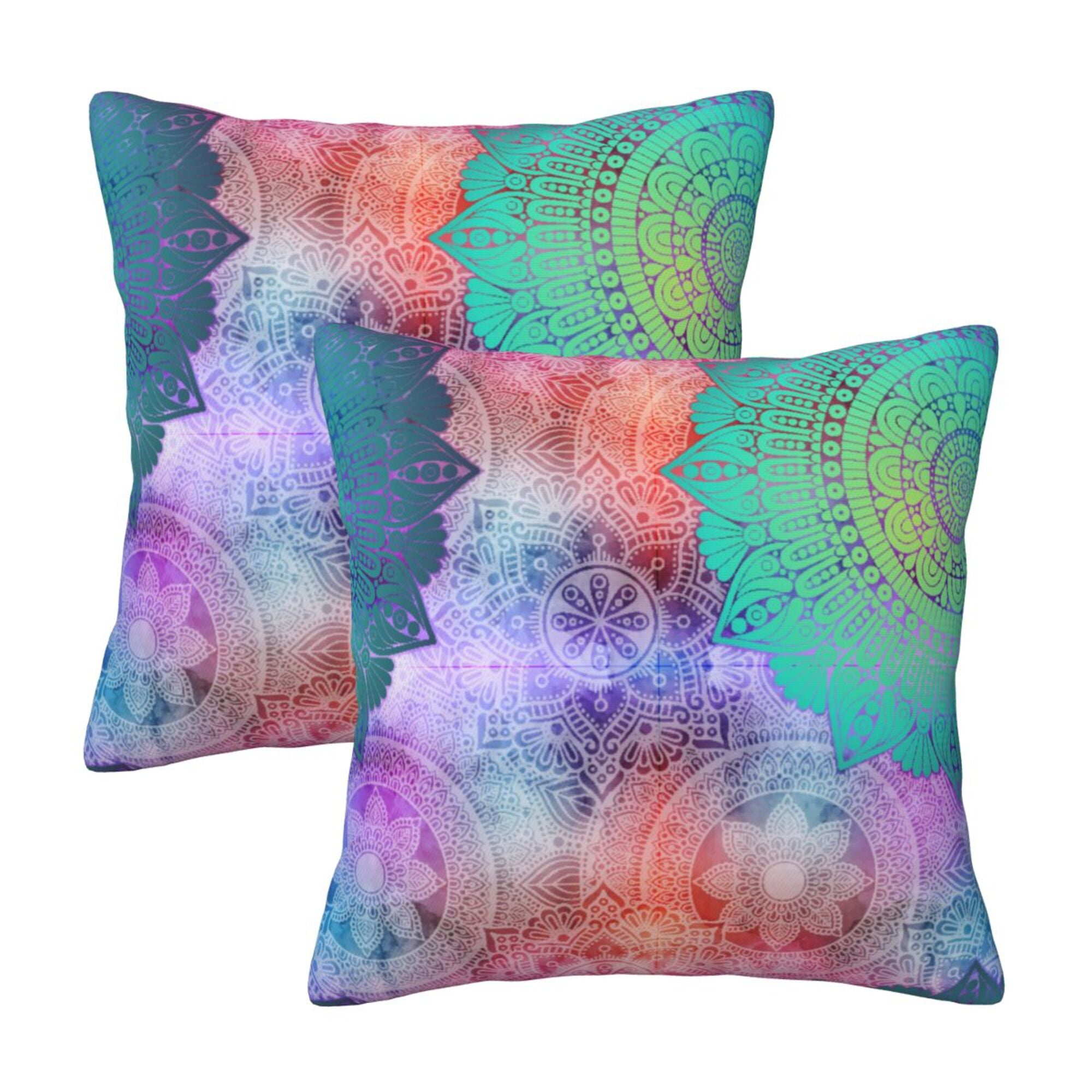 Home Throw Pillow Covers Two Sides Printed Mandala Pattern Decor Sofa ...