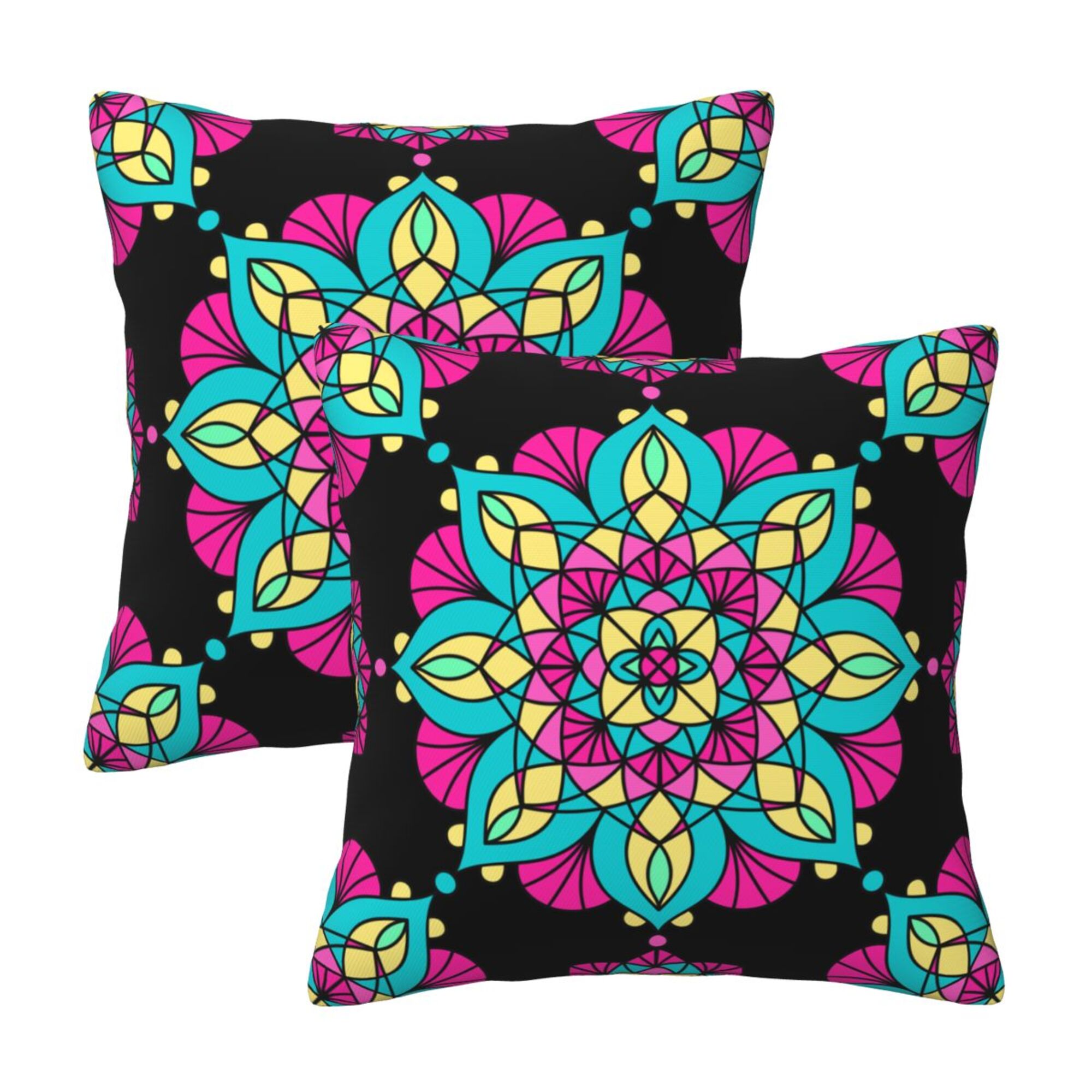 Home Throw Pillow Covers Two Sides Printed Mandala Pattern Decor Sofa ...