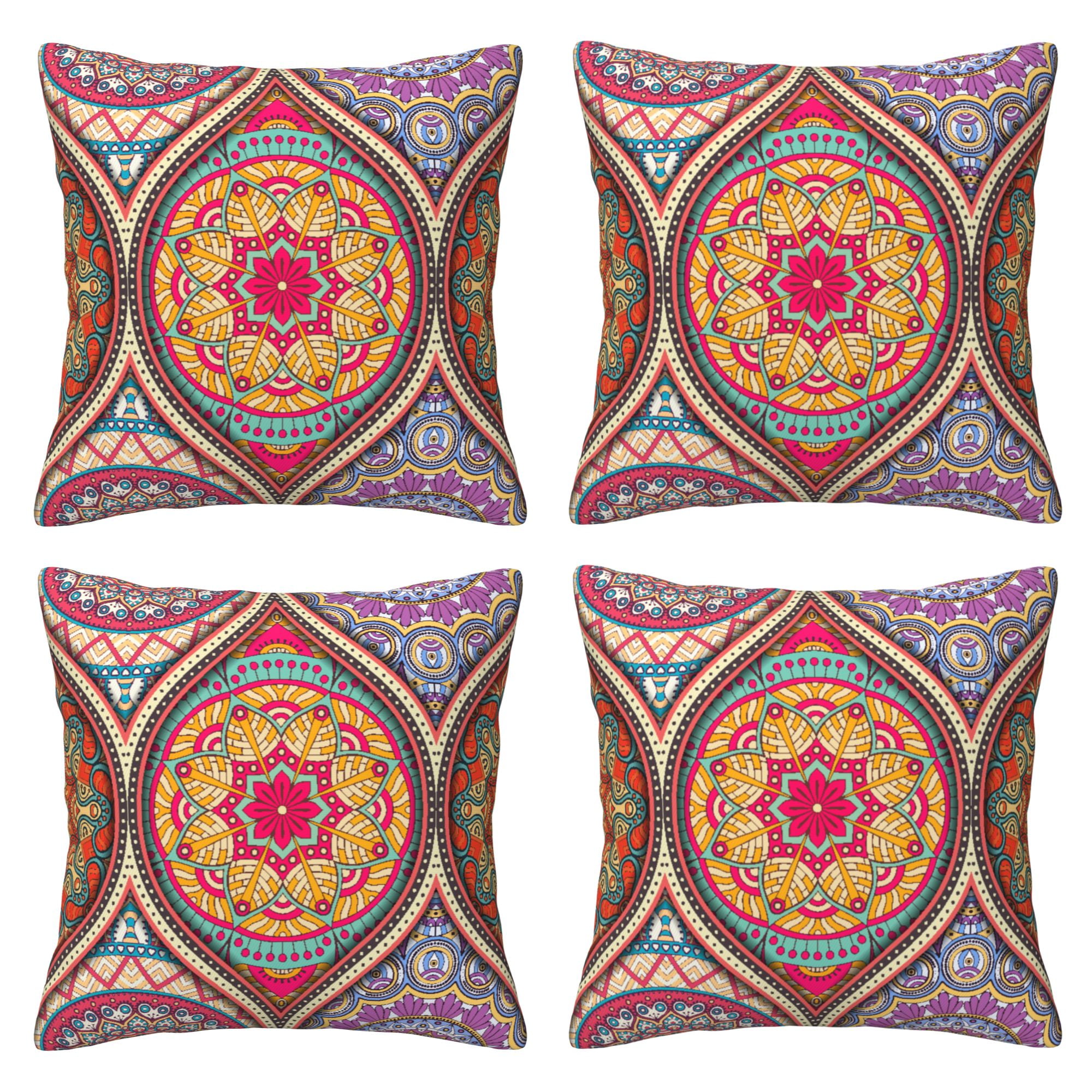 Home Throw Pillow Covers Two Sides Printed Mandala Pattern Decor Sofa ...