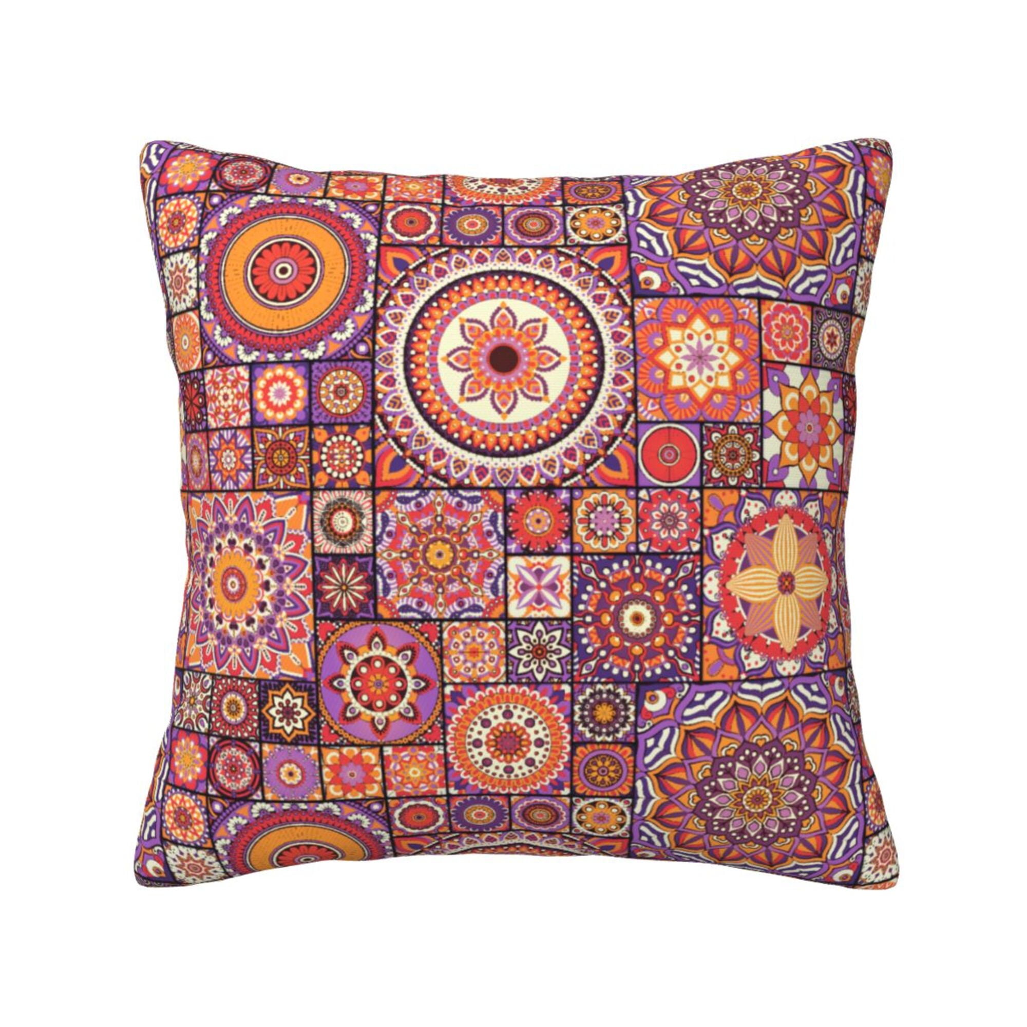Home Throw Pillow Covers Two Sides Printed Mandala Pattern Decor Sofa ...