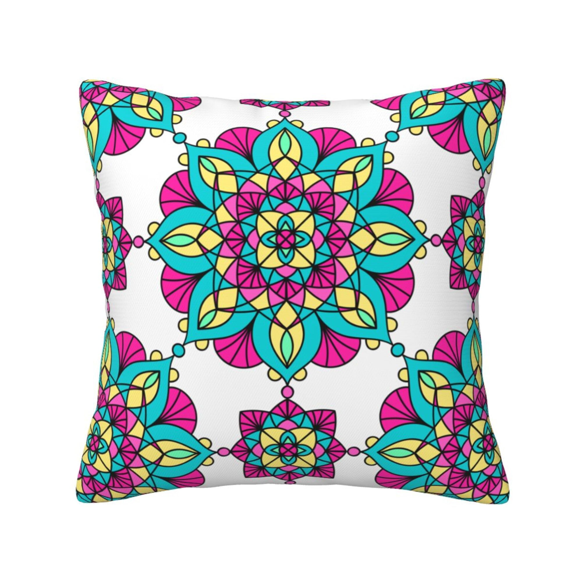 Home Throw Pillow Covers Two Sides Printed Mandala Pattern Decor Sofa ...