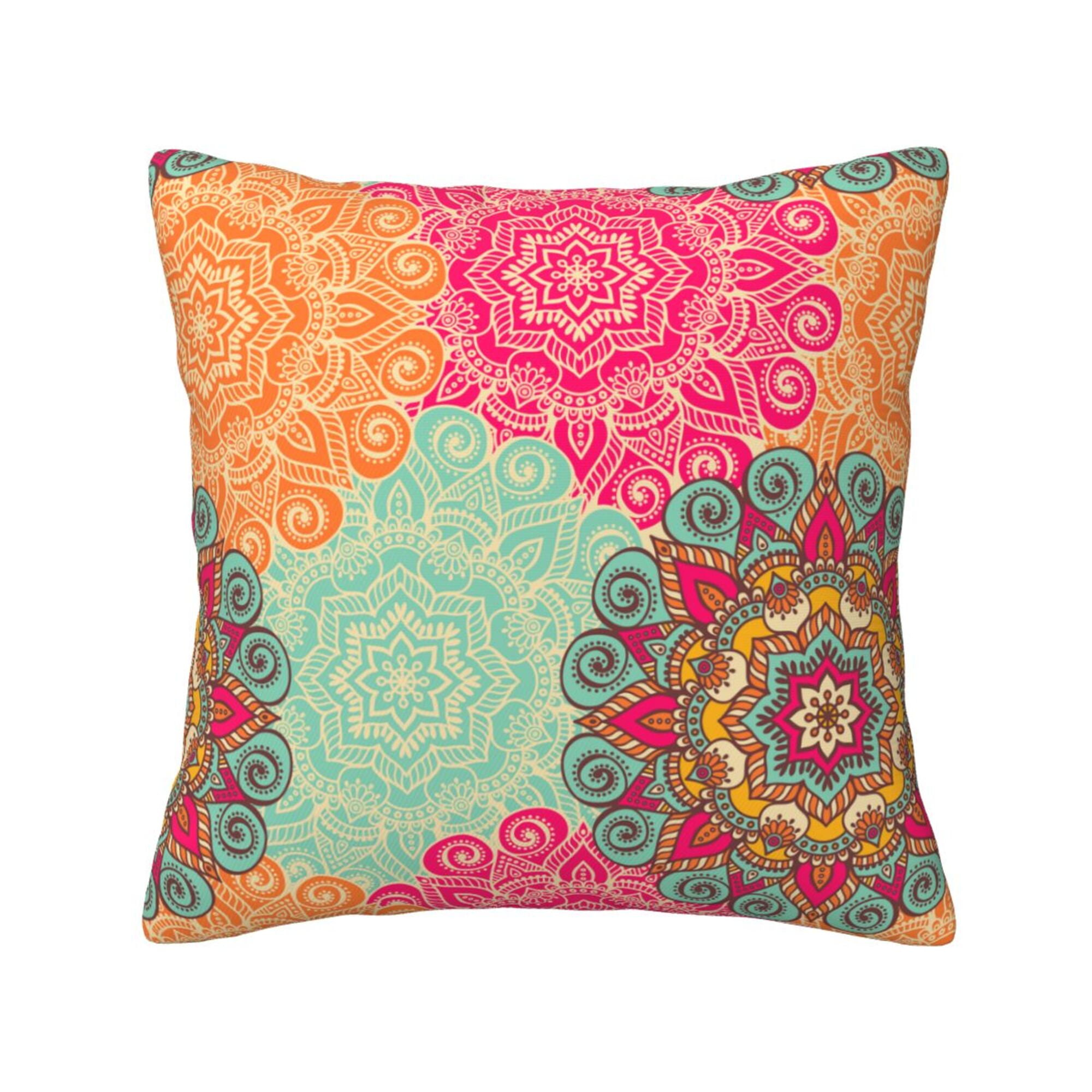 Home Throw Pillow Covers Two Sides Printed Mandala Pattern Decor Sofa ...