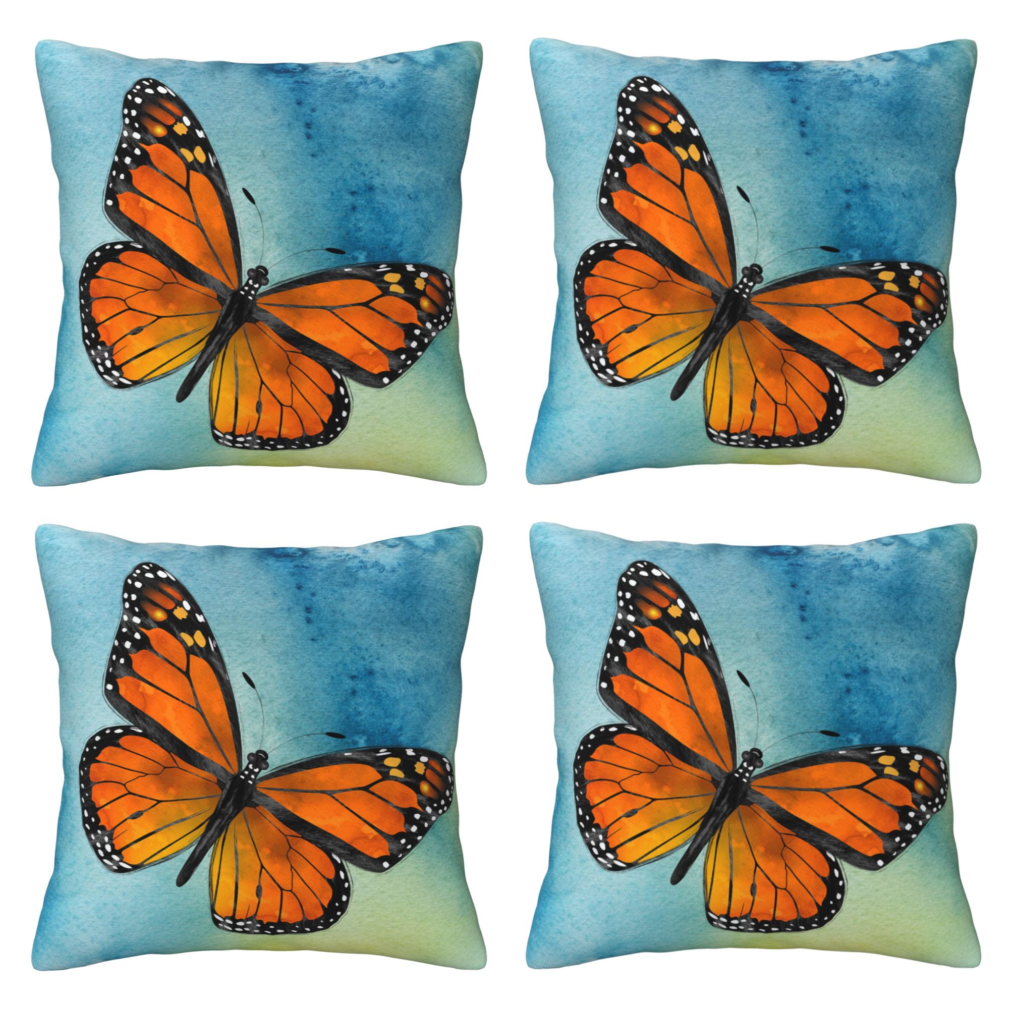 Home Throw Pillow Covers Two Sides Printed Monarch Butterfly Decor Sofa ...