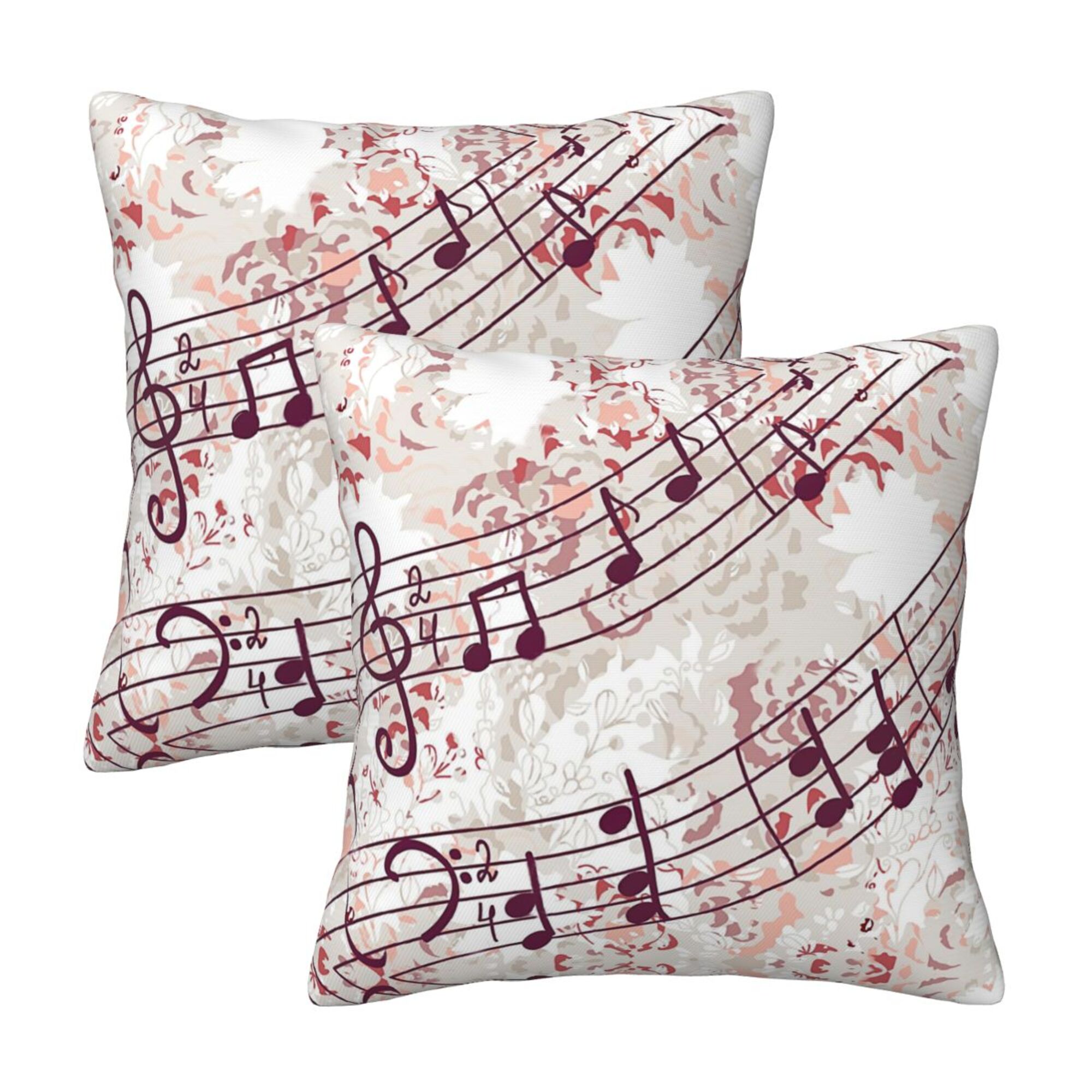 Home Throw Pillow Covers Two Sides Printed Music Notes Decor Sofa ...