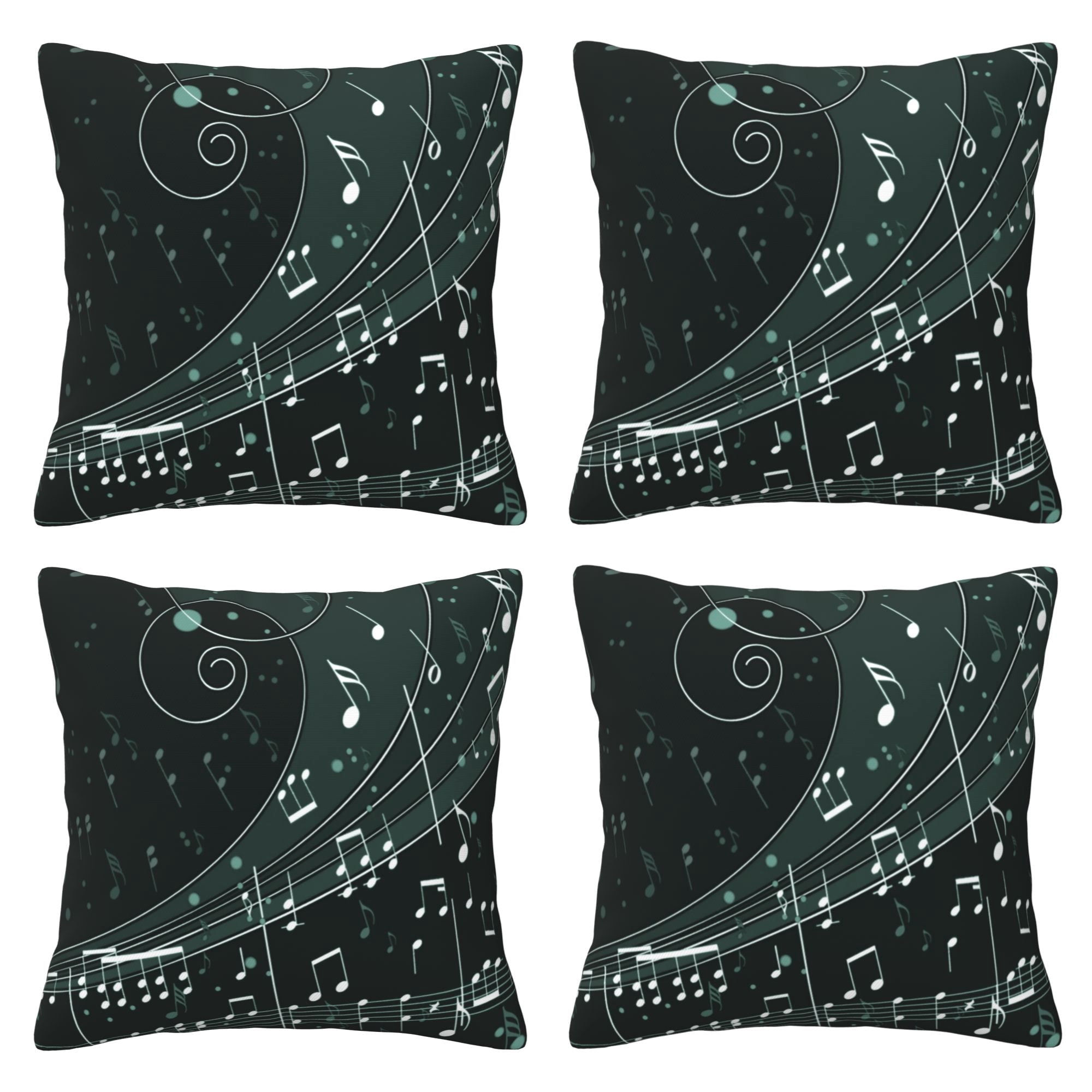 Home Throw Pillow Covers Two Sides Printed Music Notes Decor Sofa ...