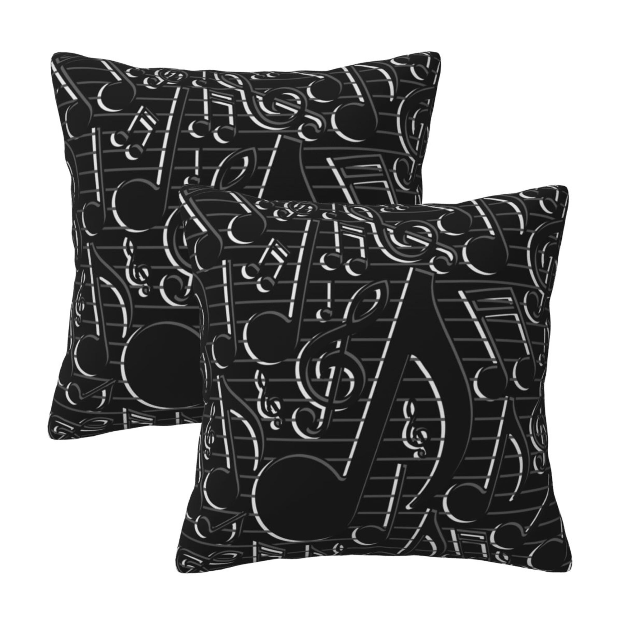 Home Throw Pillow Covers Two Sides Printed Musical notes Decor Sofa ...