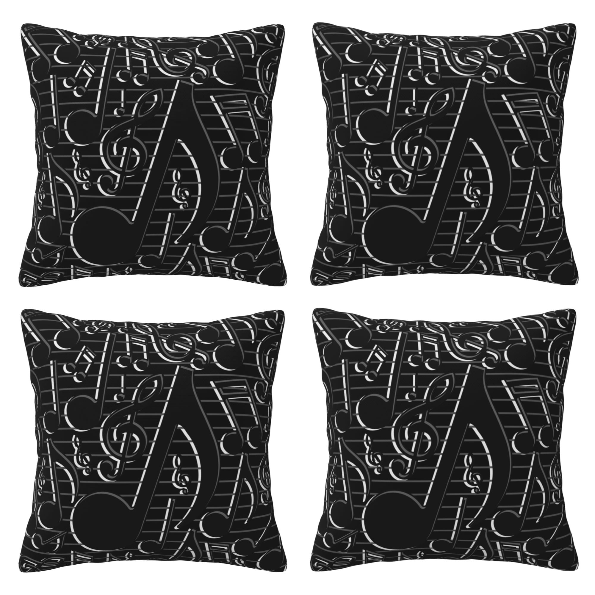 Home Throw Pillow Covers Two Sides Printed Musical notes Decor Sofa ...