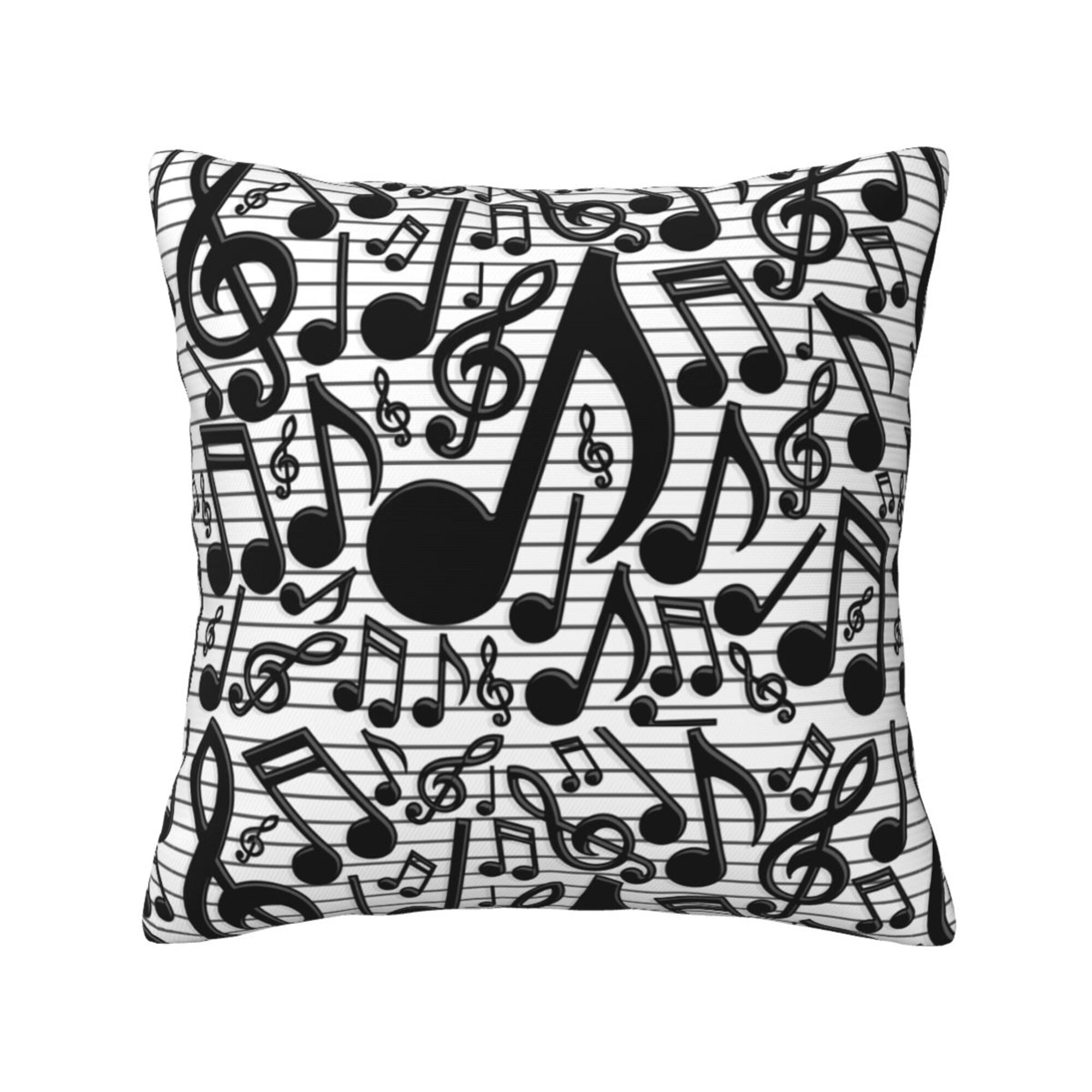 Home Throw Pillow Covers Two Sides Printed Musical notes Decor Sofa ...