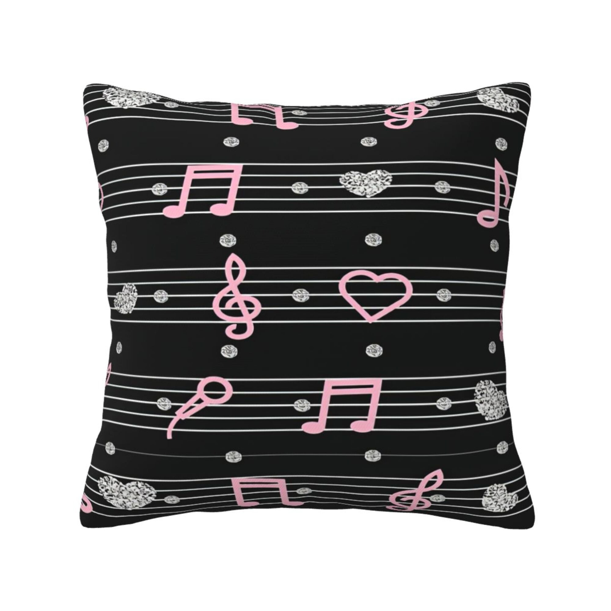 Home Throw Pillow Covers Two Sides Printed Musiknote mit silbernem ...