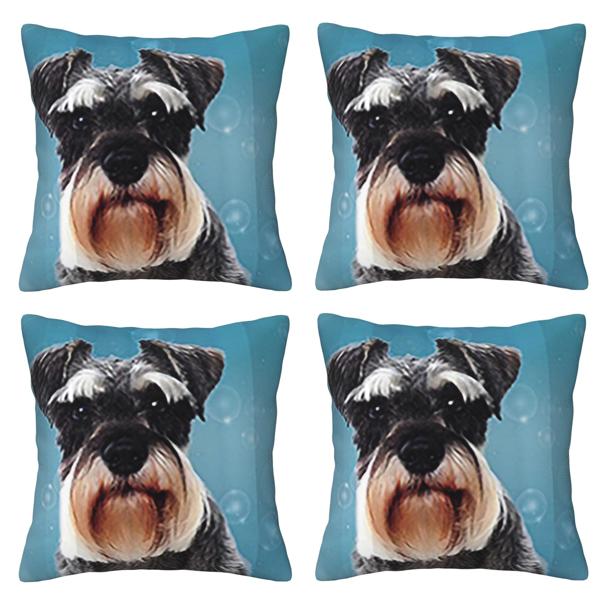 Home Throw Pillow Covers Two Sides Printed My Lovely Pet Schnauzer Dog ...